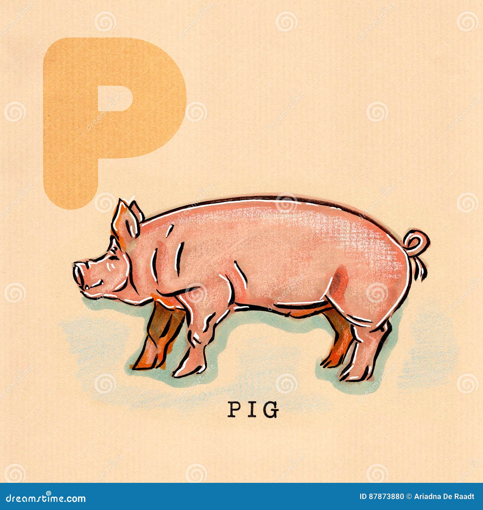 English alphabet , Pig stock illustration. Illustration of preschool ...