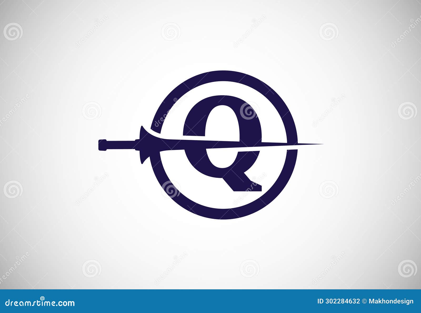 English Alphabet Q with Spear Lance. Creative Spear Logo Design ...