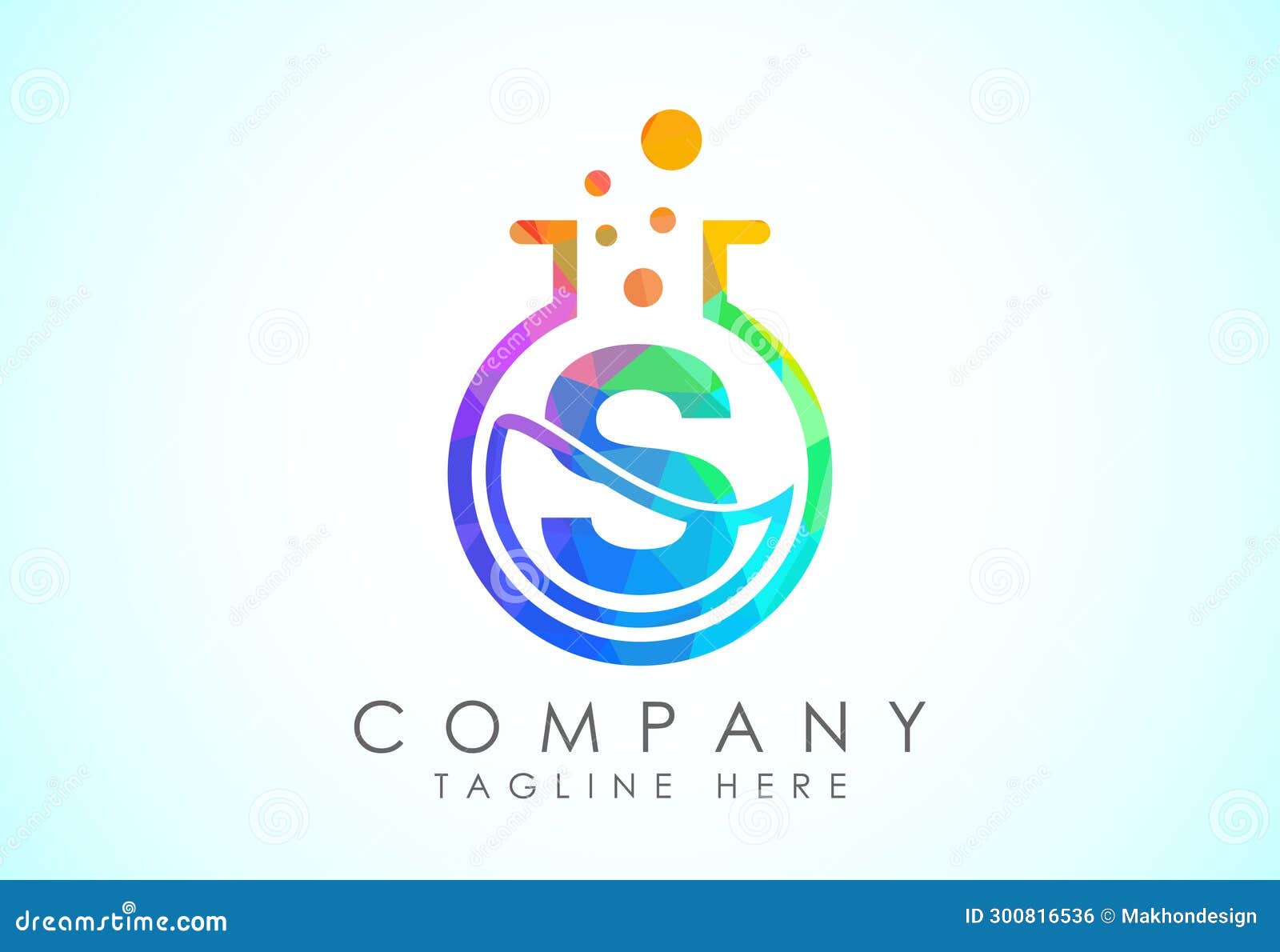 English Alphabet S with Science Lab Emblem. Low Poly Style Lab Science ...