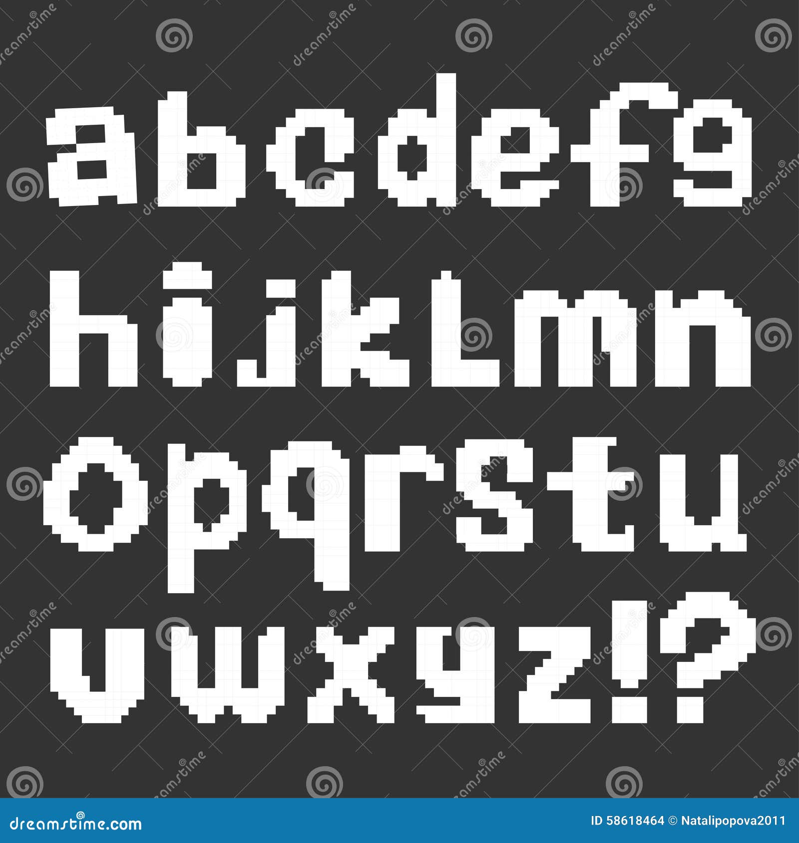 Pixel Art. English Alphabet, English Letters. Royalty-Free Stock Photo ...