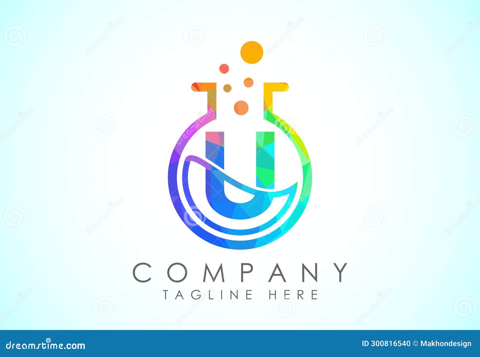 English Alphabet U with Science Lab Emblem. Low Poly Style Lab Science ...