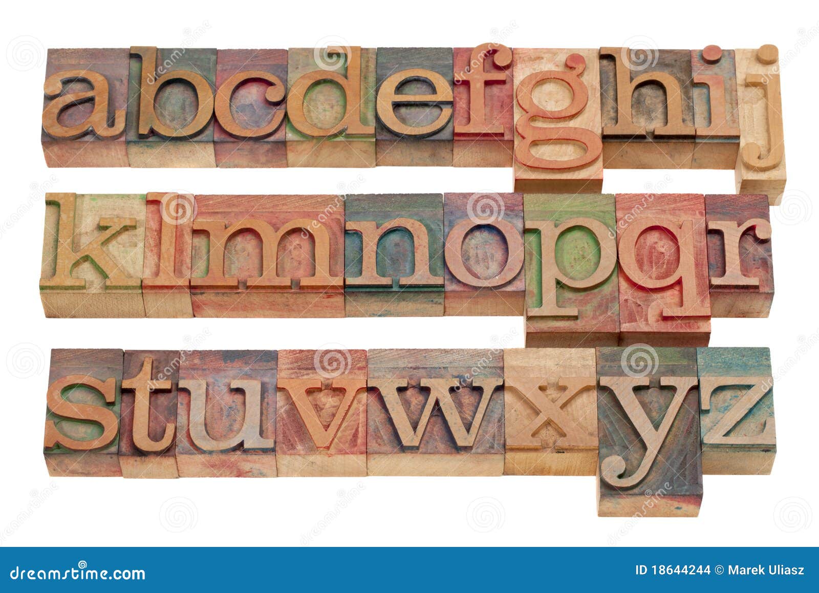 English Alphabet in Wood Letterpress Type Stock Photo - Image of white ...