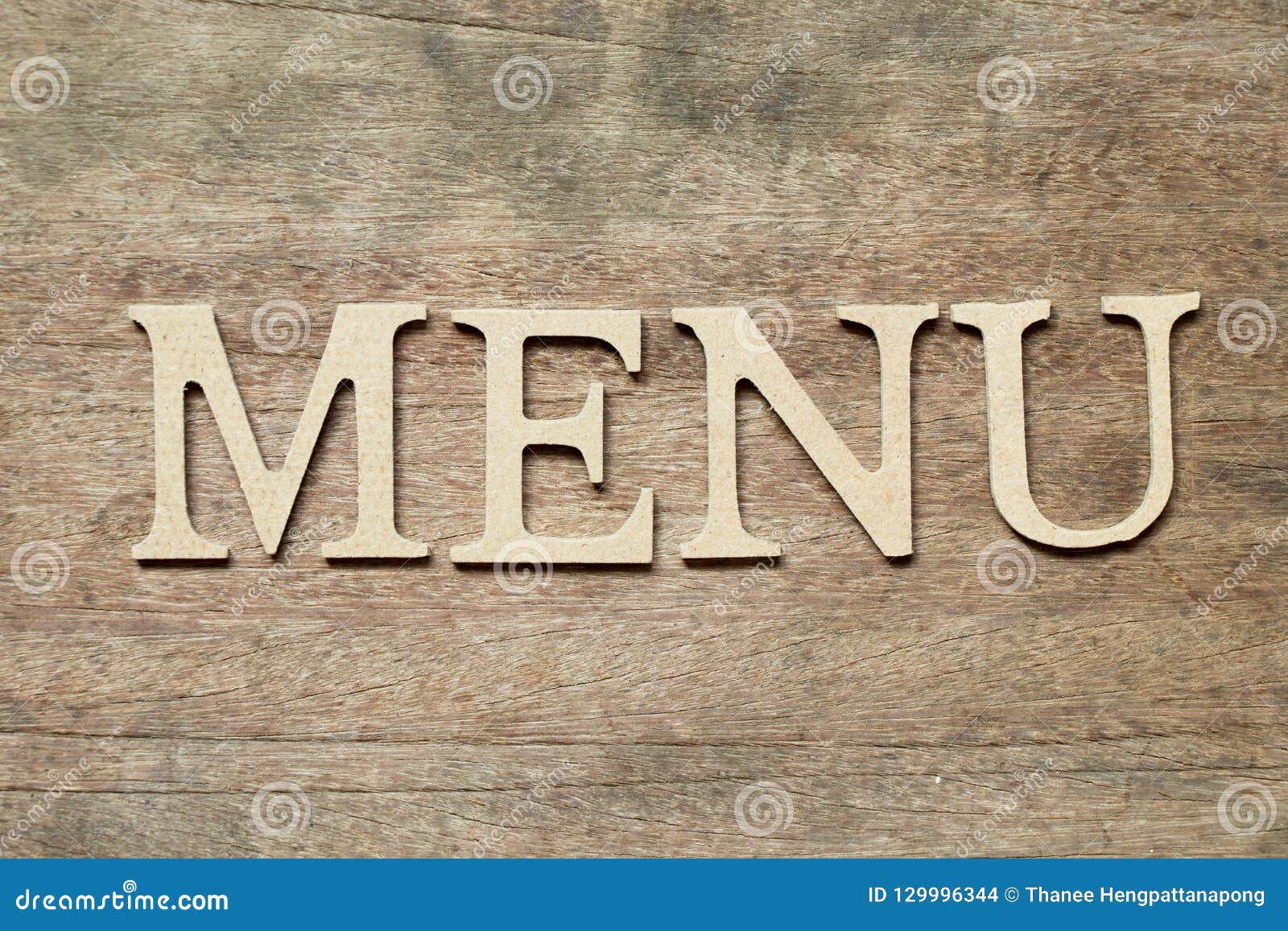 English Alphabet In Word Menu On Wood Background Stock Photography ...