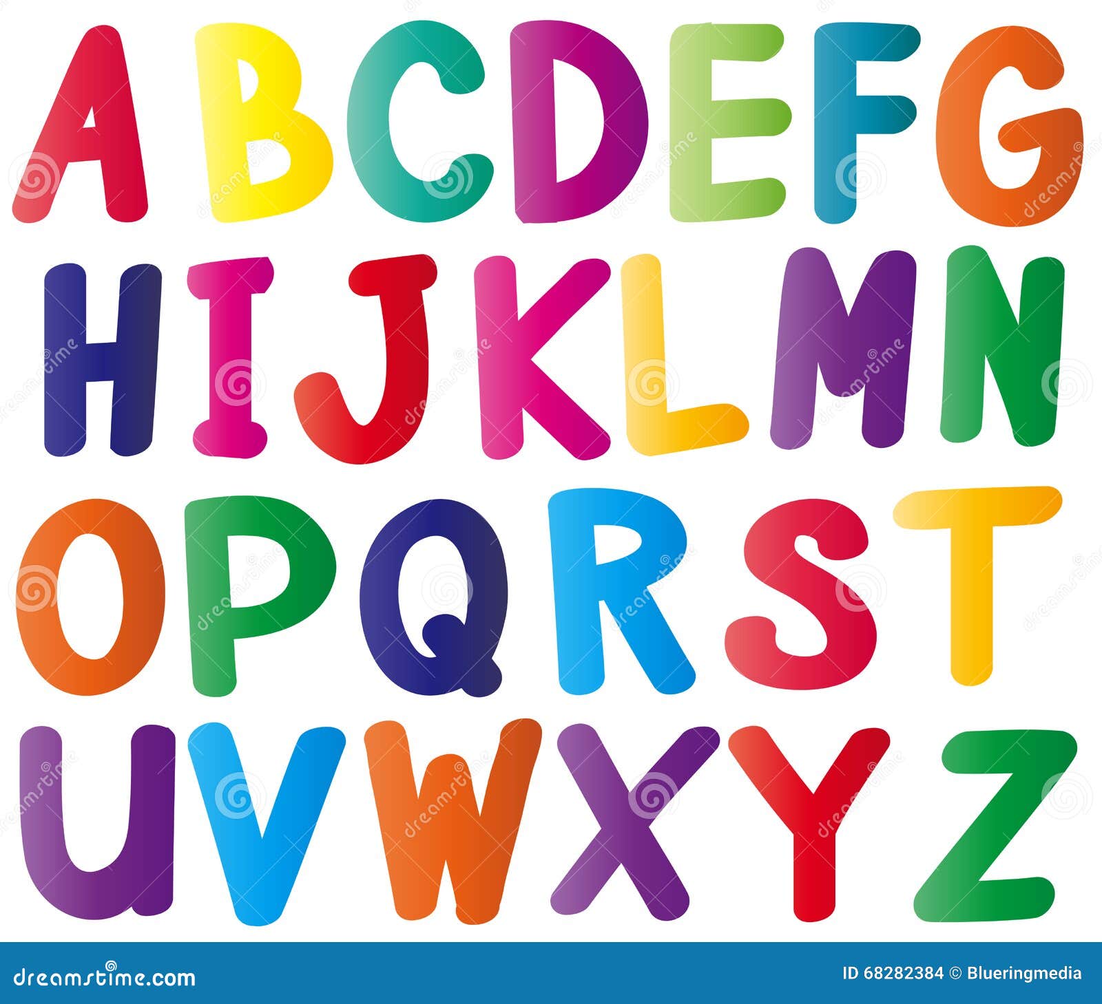English Alphabets in Many Colors Stock Vector - Illustration of ...