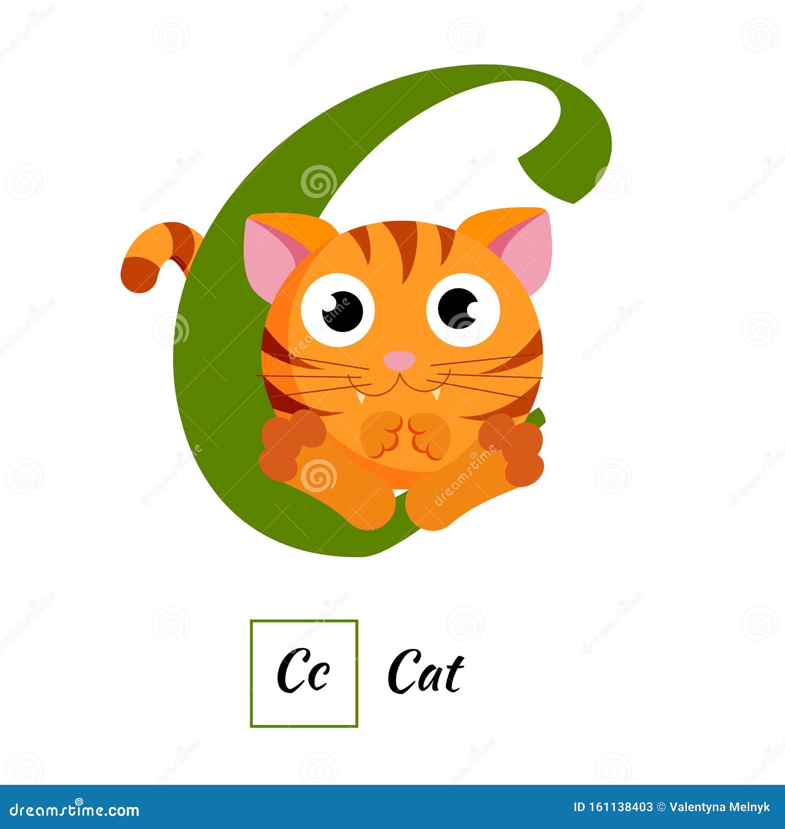 English Animal Alphabet Letter C in Vector Style Stock Illustration ...
