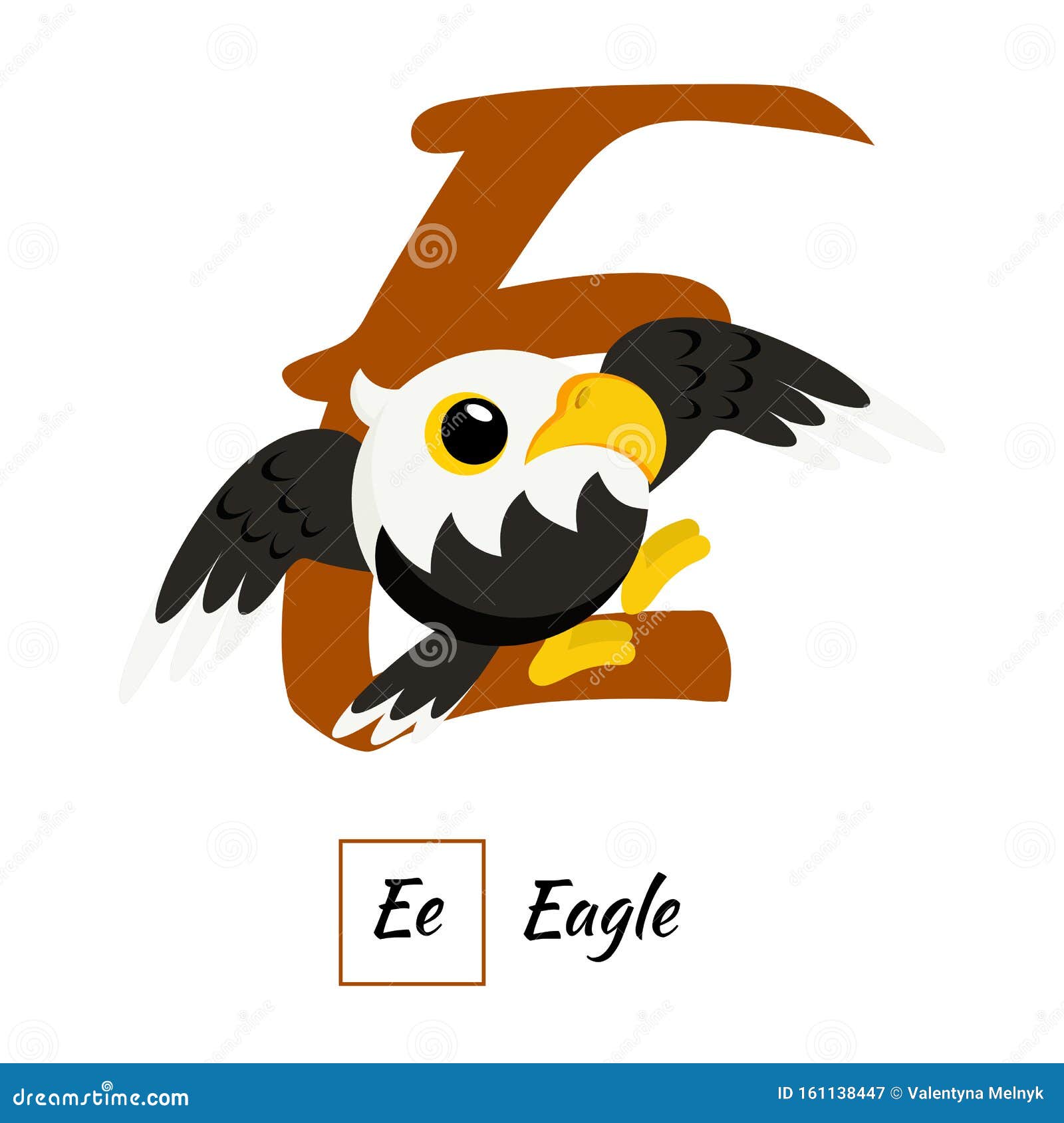 English Animal Alphabet Letter E in Vector Style Stock Illustration ...