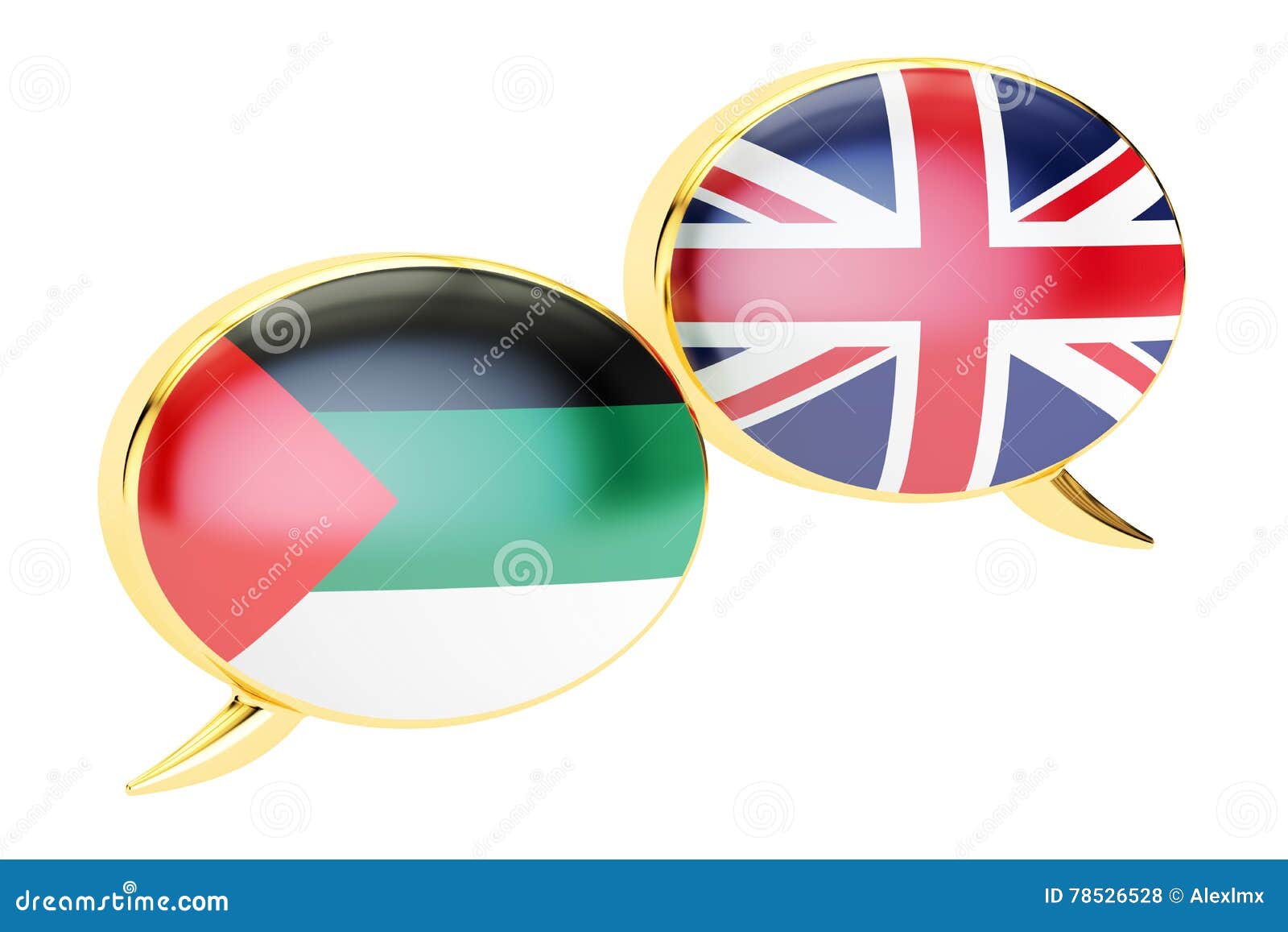 English-Arab Translation Concept, 3D Rendering Stock Illustration ...