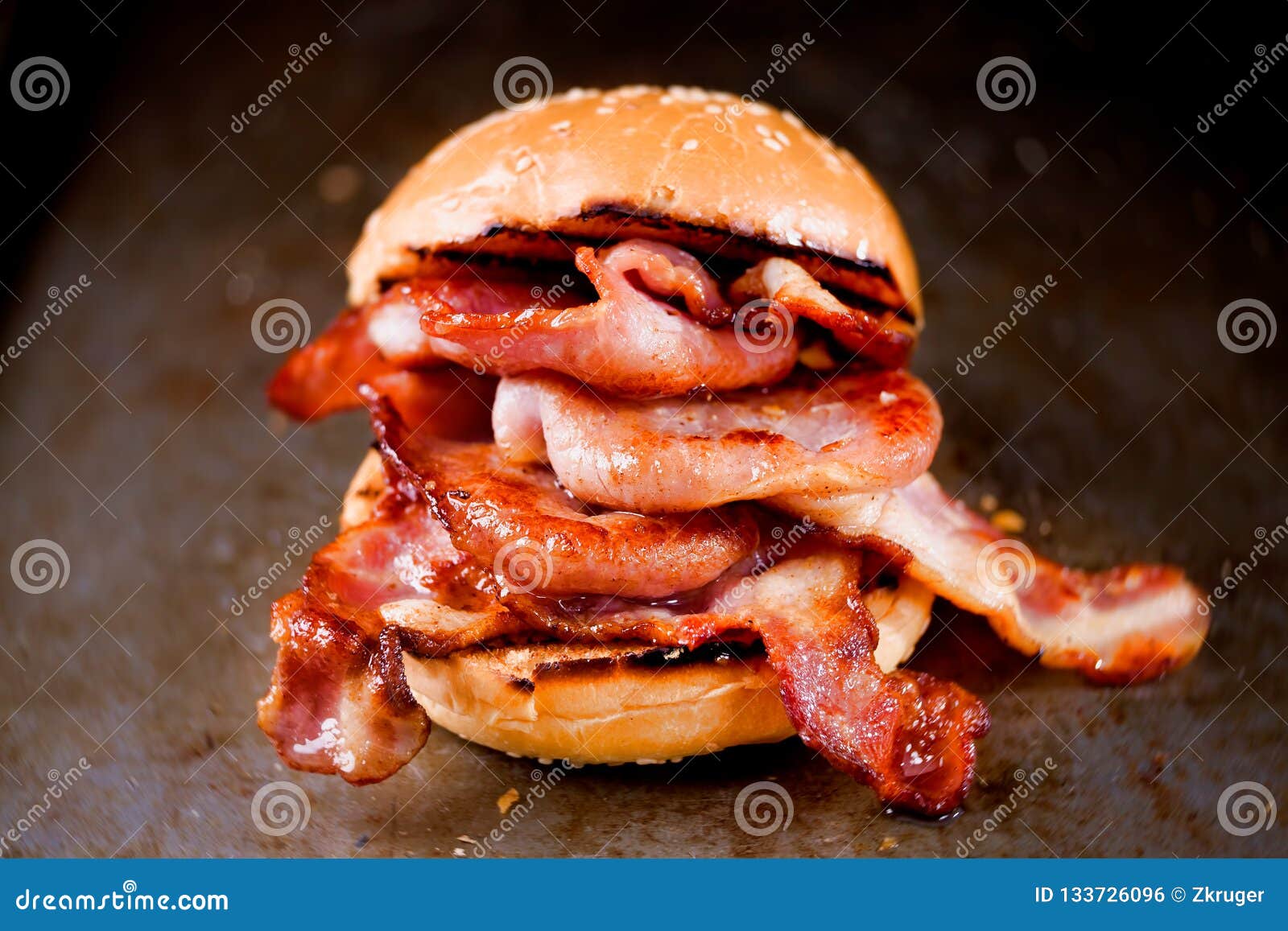 English Bacon Butty Sandwich Stock Photo - Image of carcinogenic, meat ...