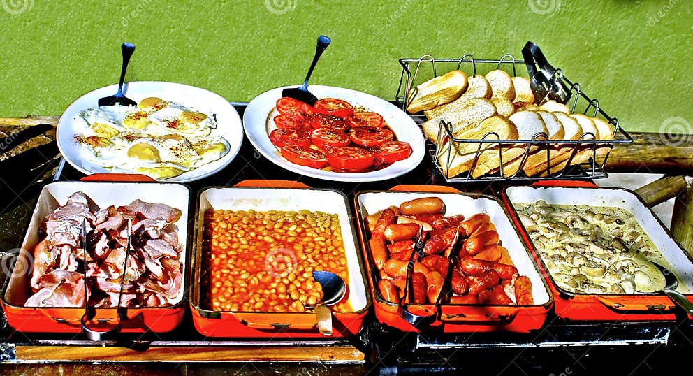 English breakfast buffet stock photo. Image of sausages - 7609286