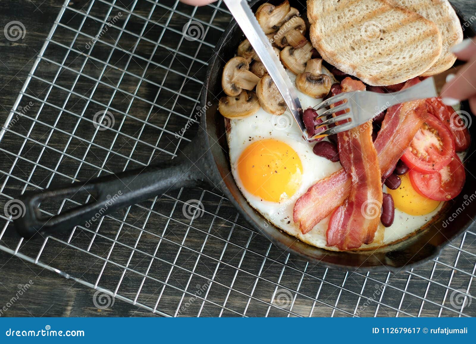 English breakfast stock image. Image of plate, mushrooms - 112679617