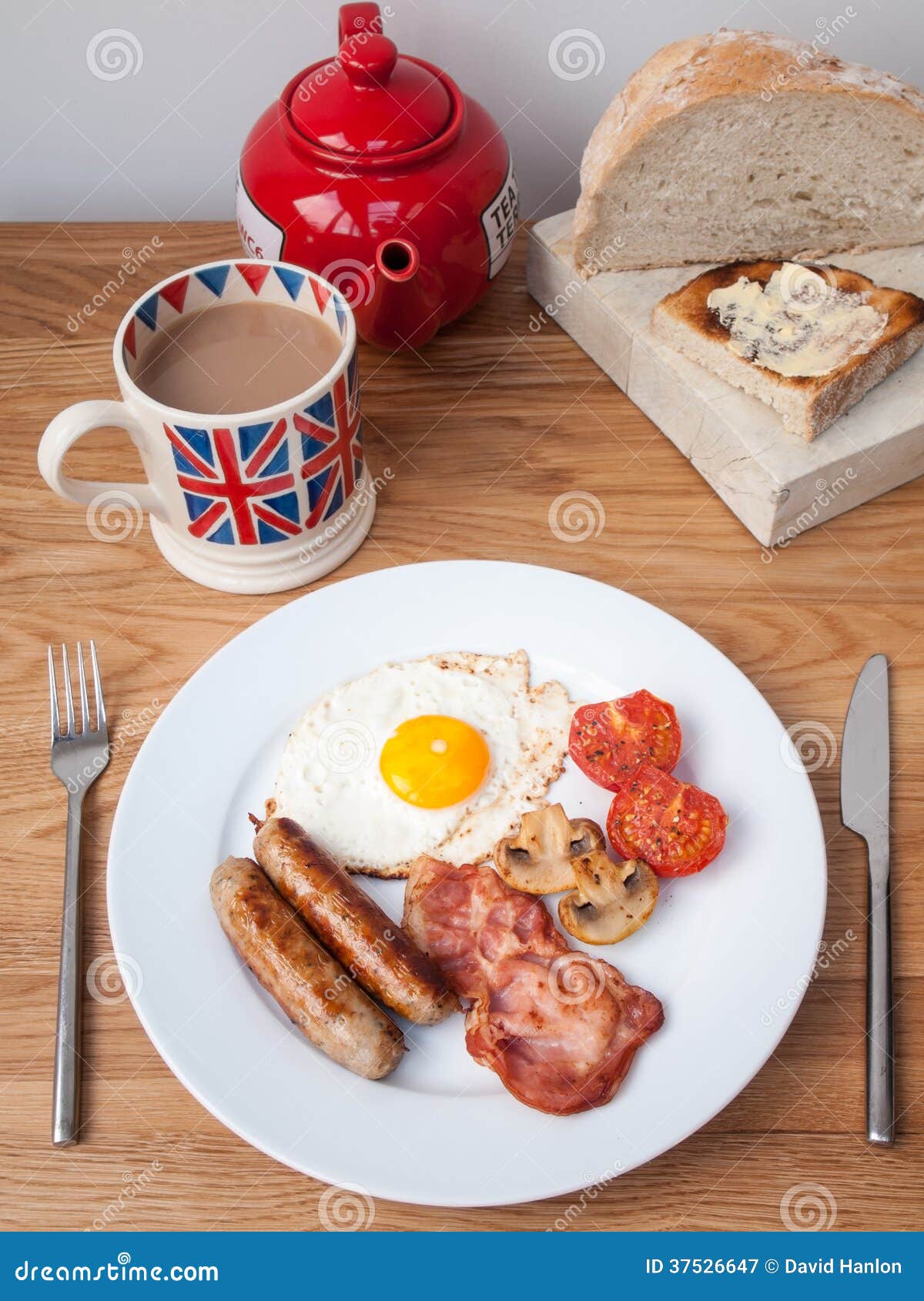 English Breakfast on a Table Stock Image - Image of britishness ...
