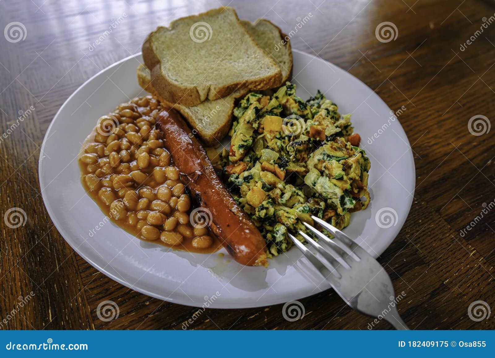 English Breakfast with Toast Ready To Eat Stock Image - Image of ...