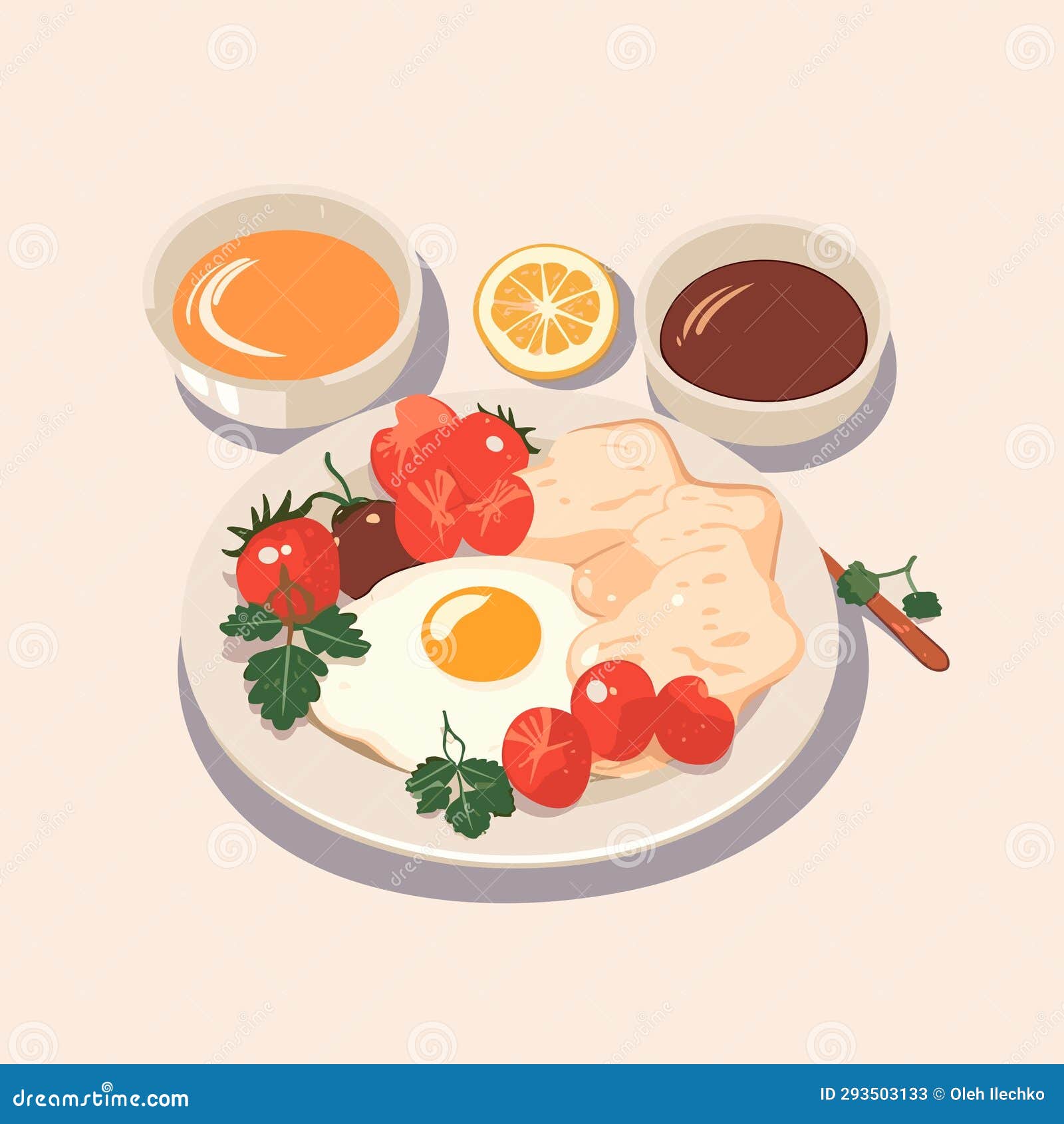 English Breakfest Vector Flat Minimalistic Isolated Illustration Stock ...