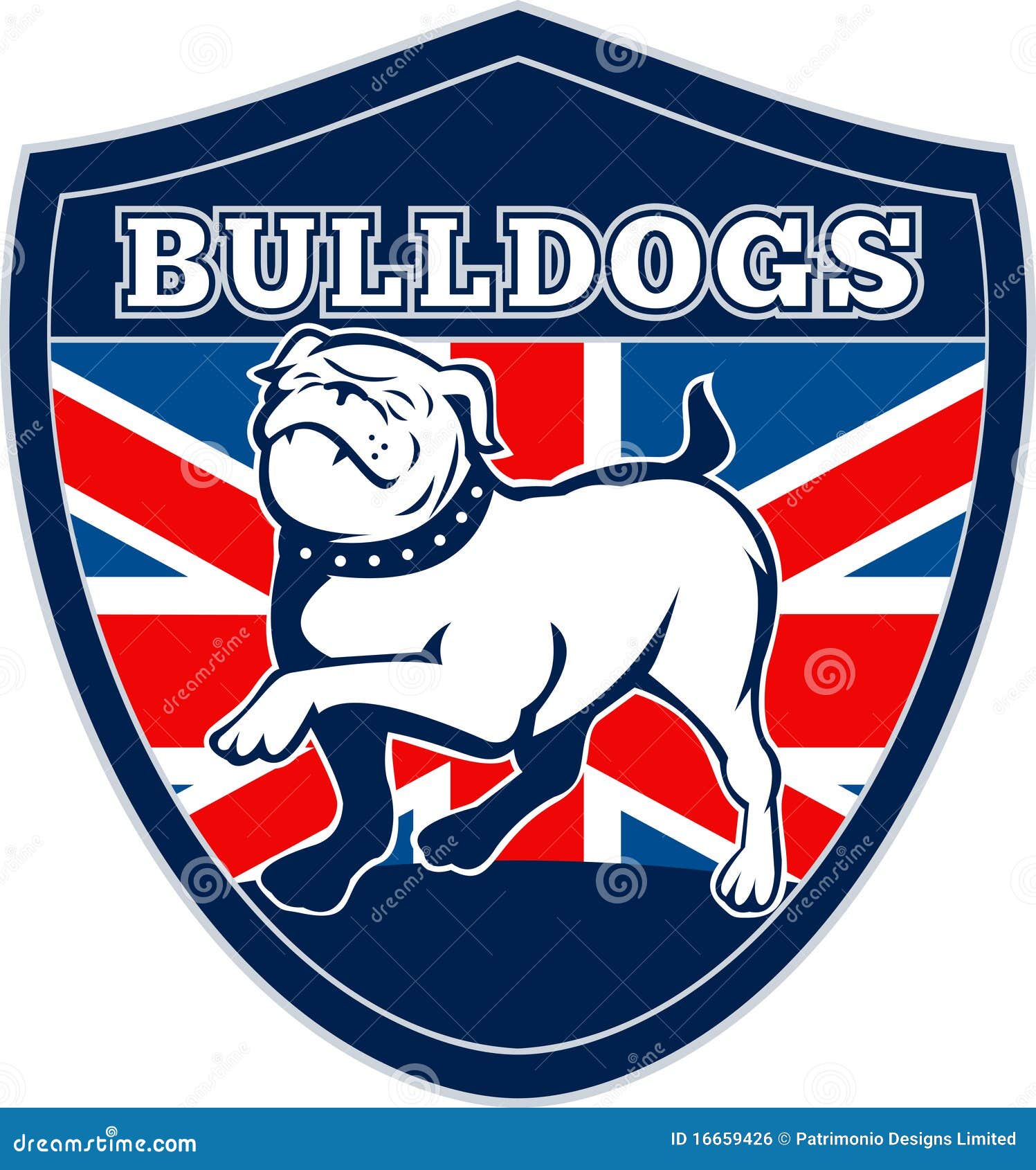English Bulldog British Flag Stock Illustration - Illustration of ...