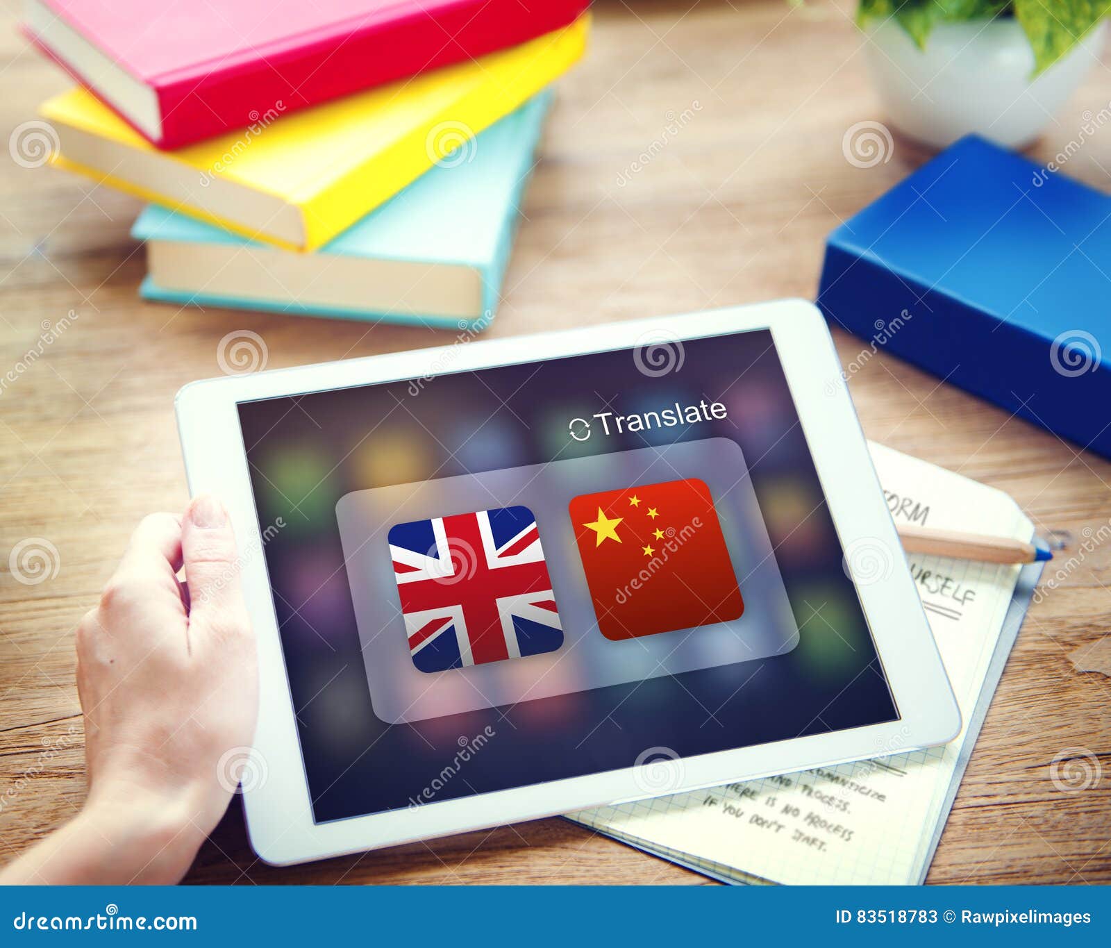 English Chinese Languages Translation Application Concept Stock Image ...