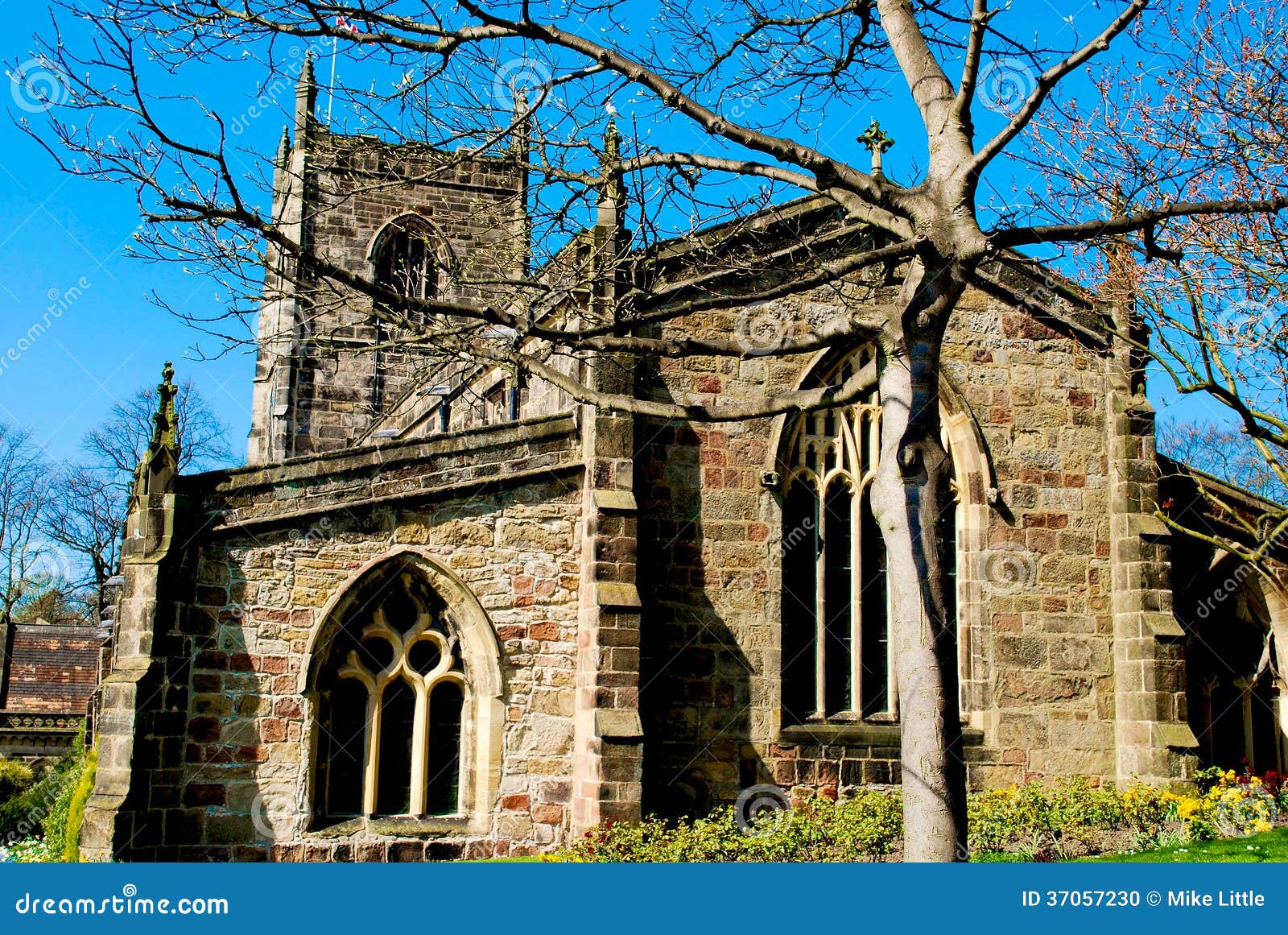 English Church stock photo. Image of church, small, blue - 37057230
