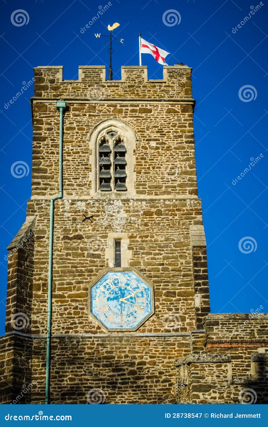 English Church with St George Flag Stock Image - Image of england ...