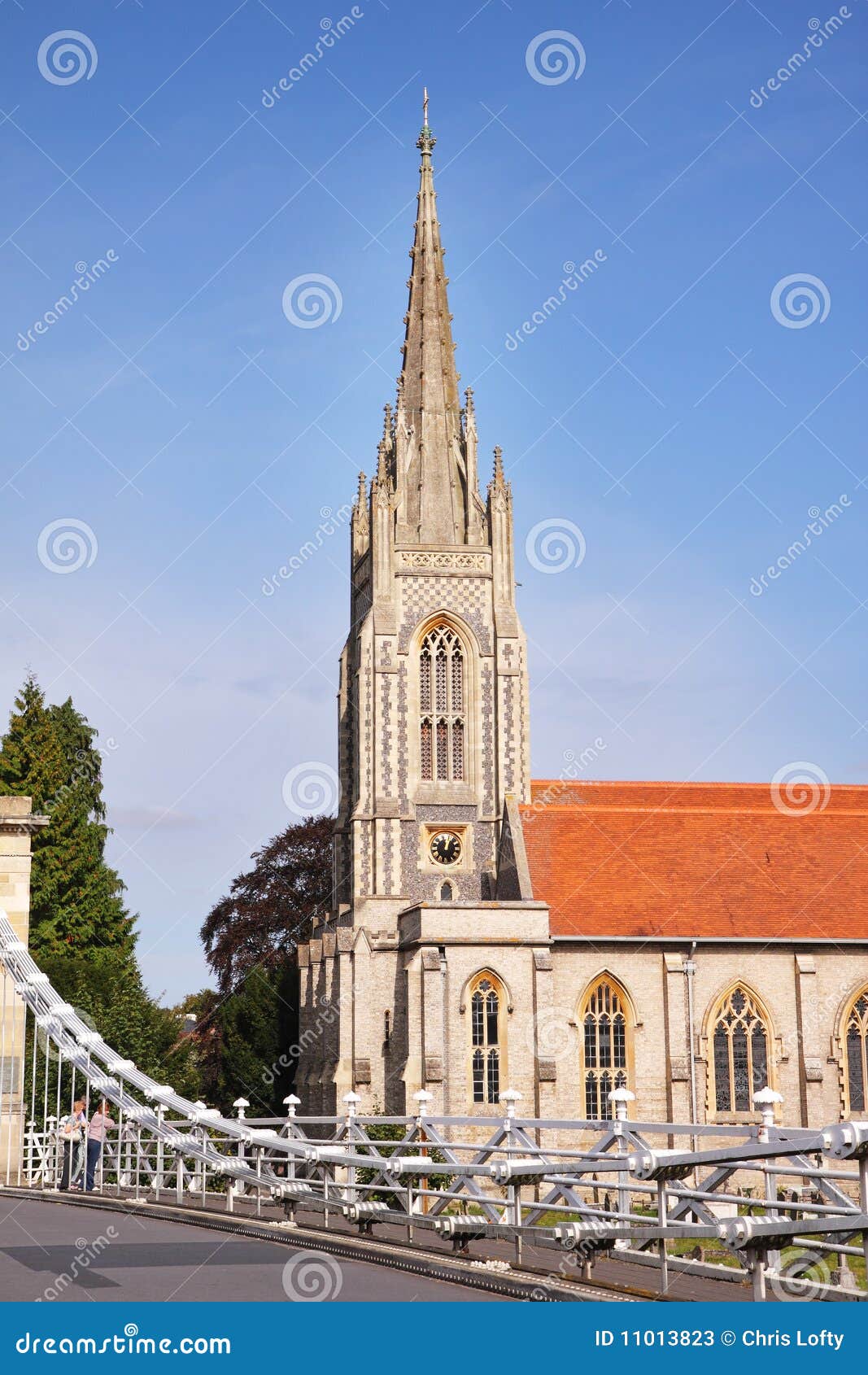 English Church with Steeple Stock Image - Image of tower, steeple: 11013823
