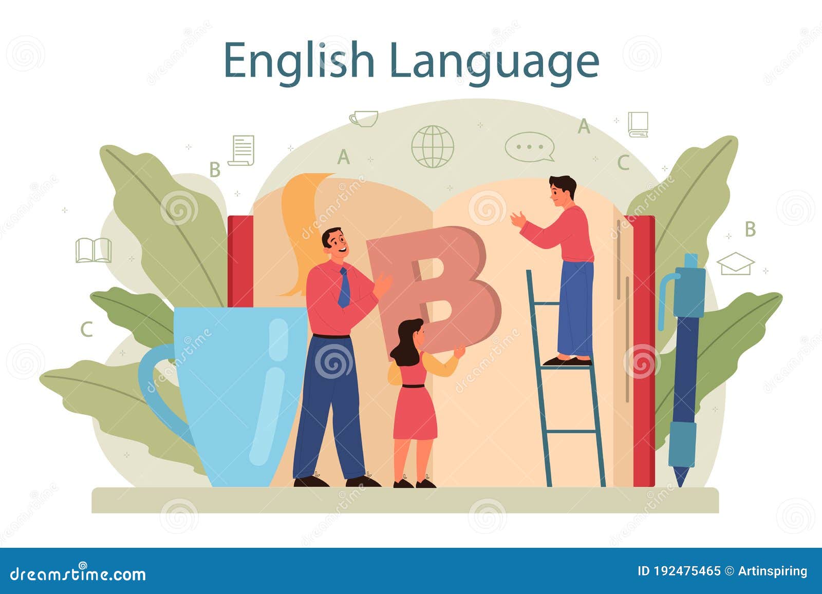 English Class Concept. Study Foreign Languages in School or University ...