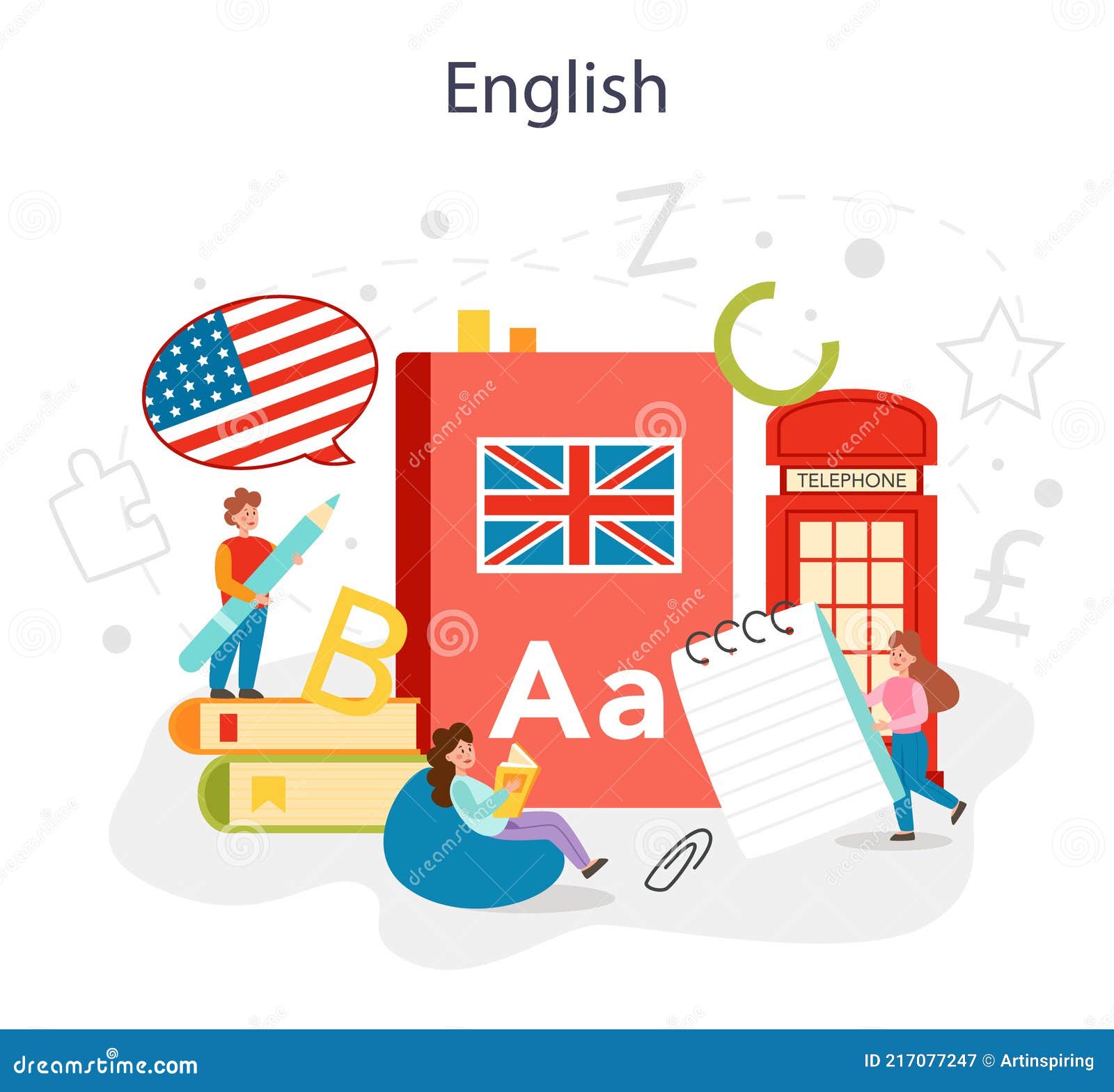 English Class Concept. Study Foreign Languages in School or University ...