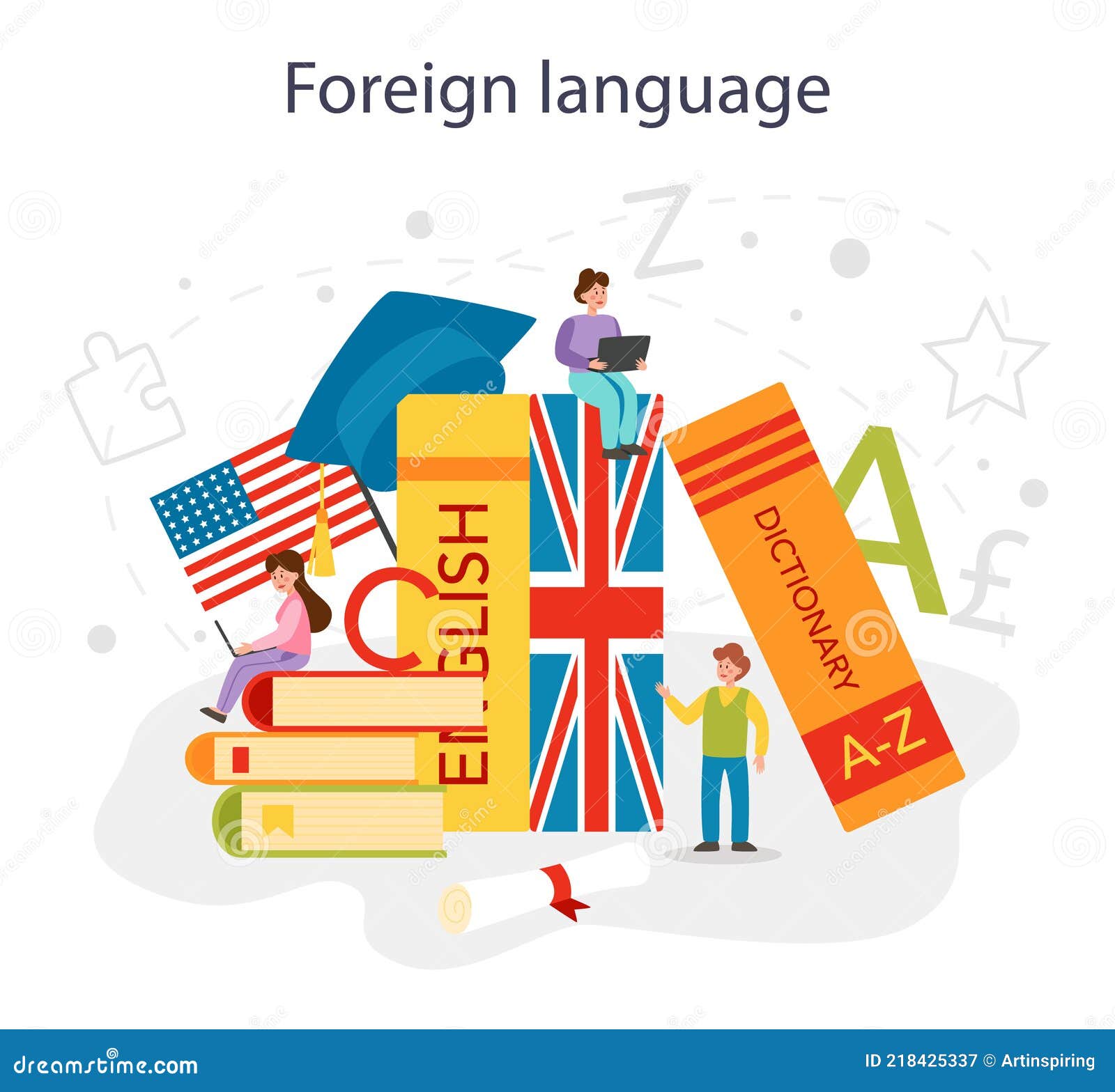 English Class Concept. Study Foreign Languages in School or University ...