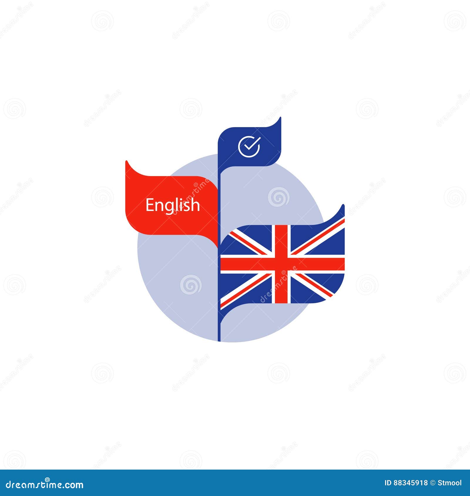 English Class Icon, Learning Concept, Language School Logo Stock Vector ...