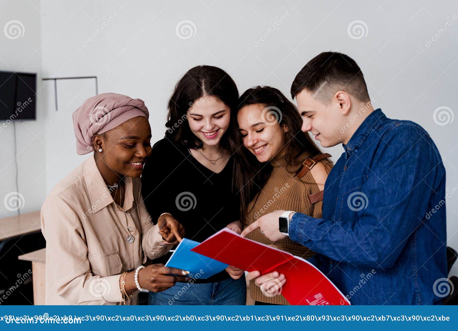Class Study Of Playing The Violin. The Little Girl Teacher Is ...