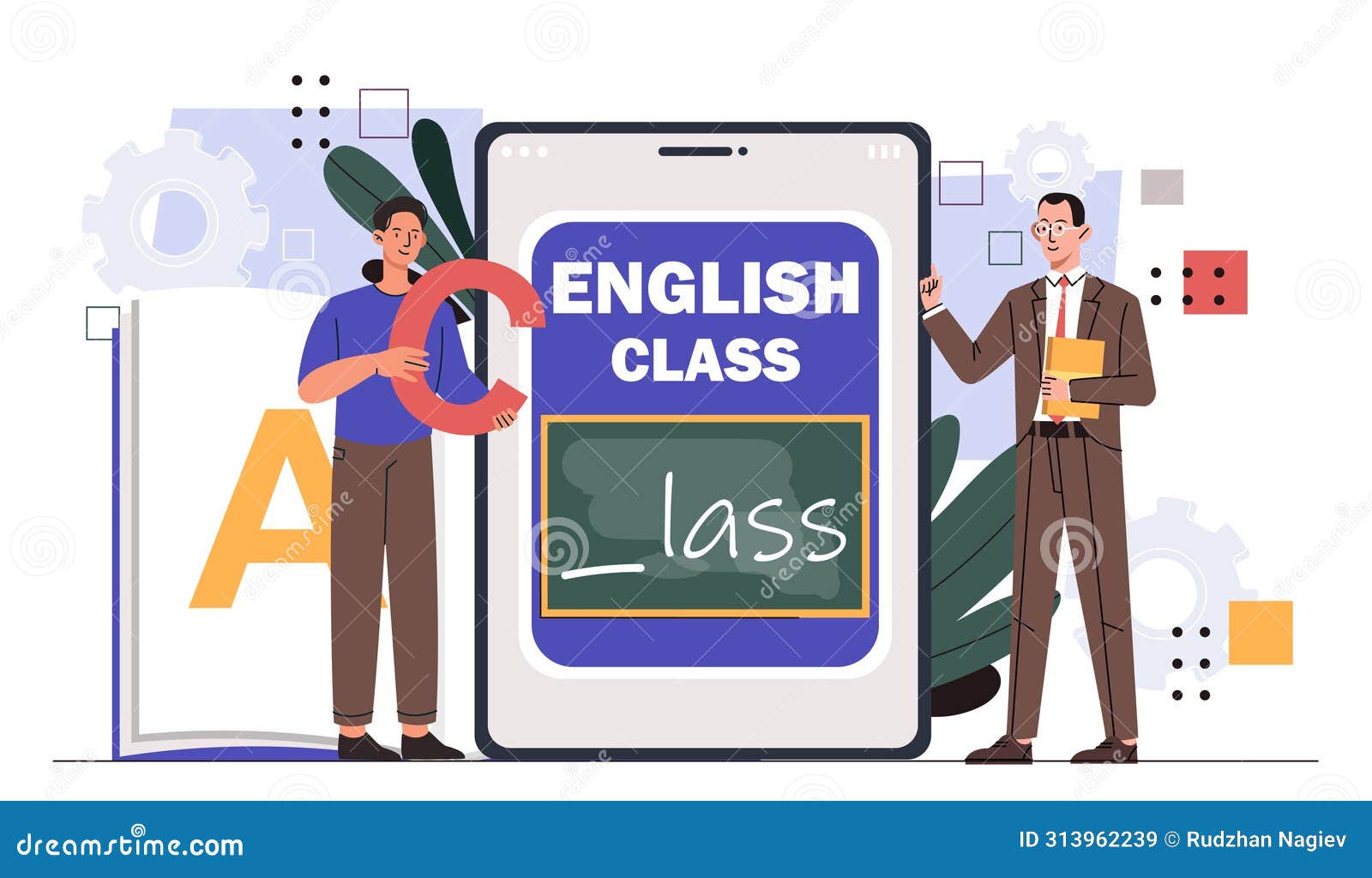 English Class Vector Concept Stock Vector - Illustration of learn ...