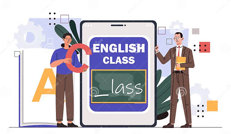 English Class Vector Concept Stock Vector - Illustration of learn ...