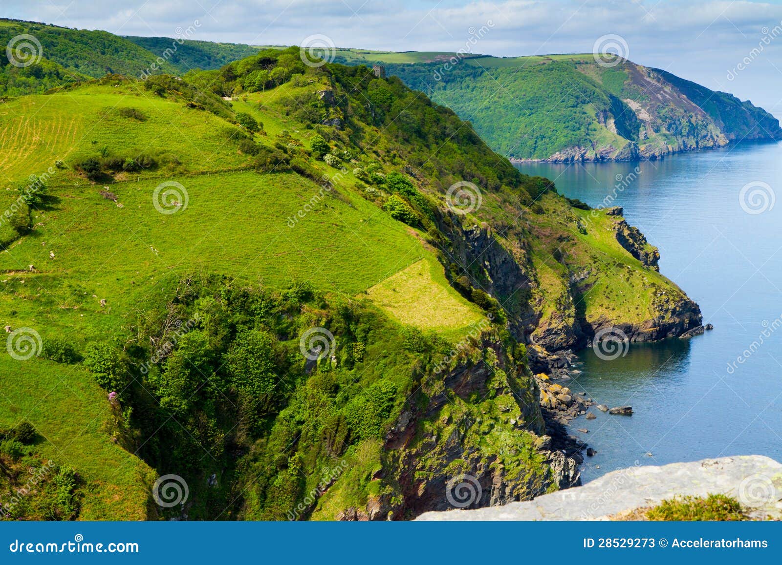 English Coast in Devon County England Stock Image - Image of blue ...