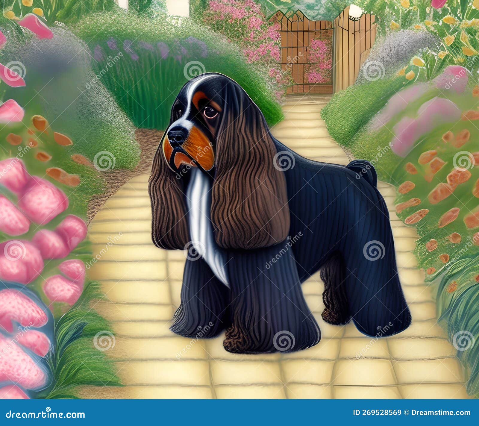 English Cocker Spaniel Dog, Generative AI Illustration Stock ...