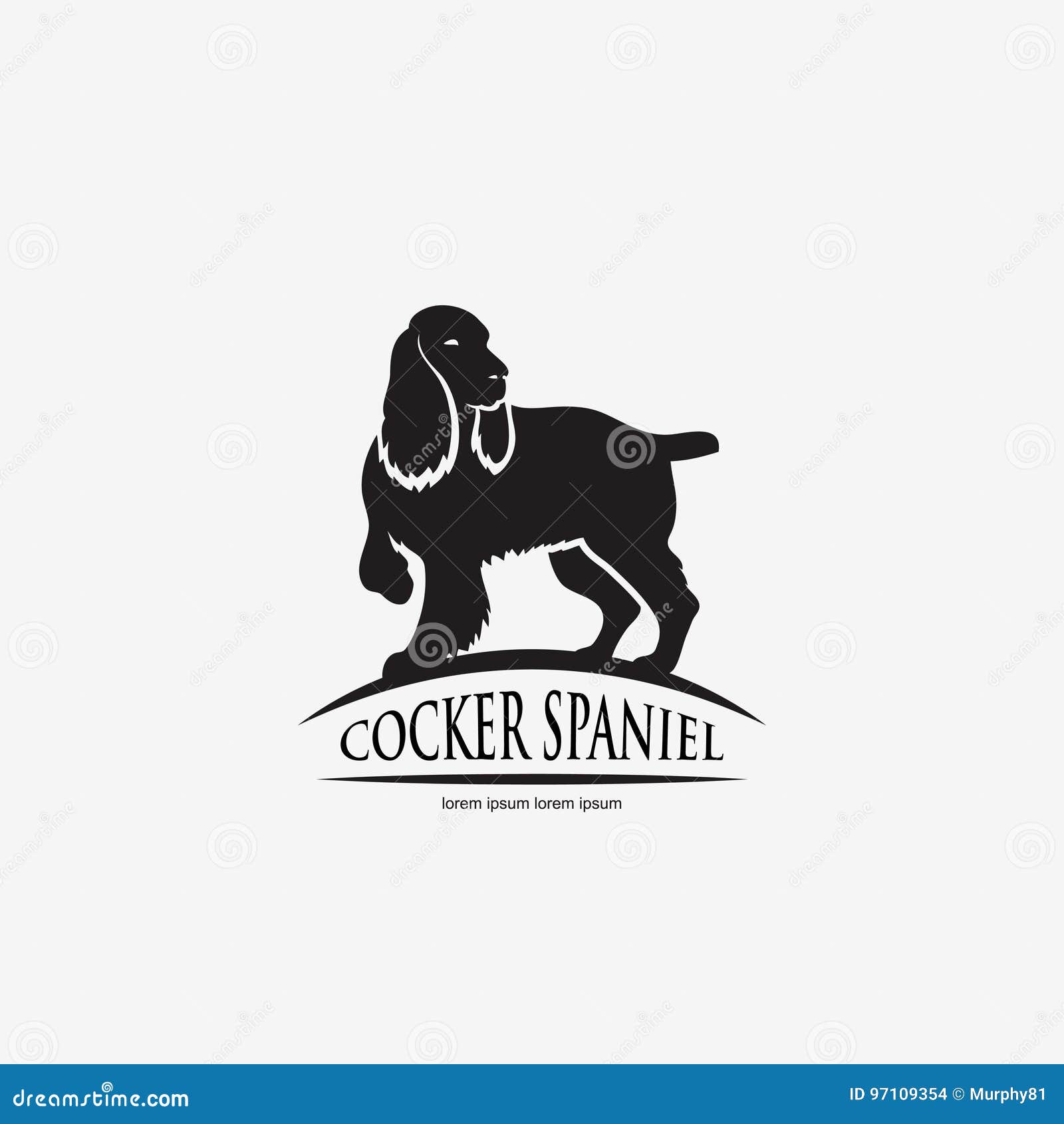 English Cocker Spaniels Portraits. Dog Breed. Two Dogs. Vector ...