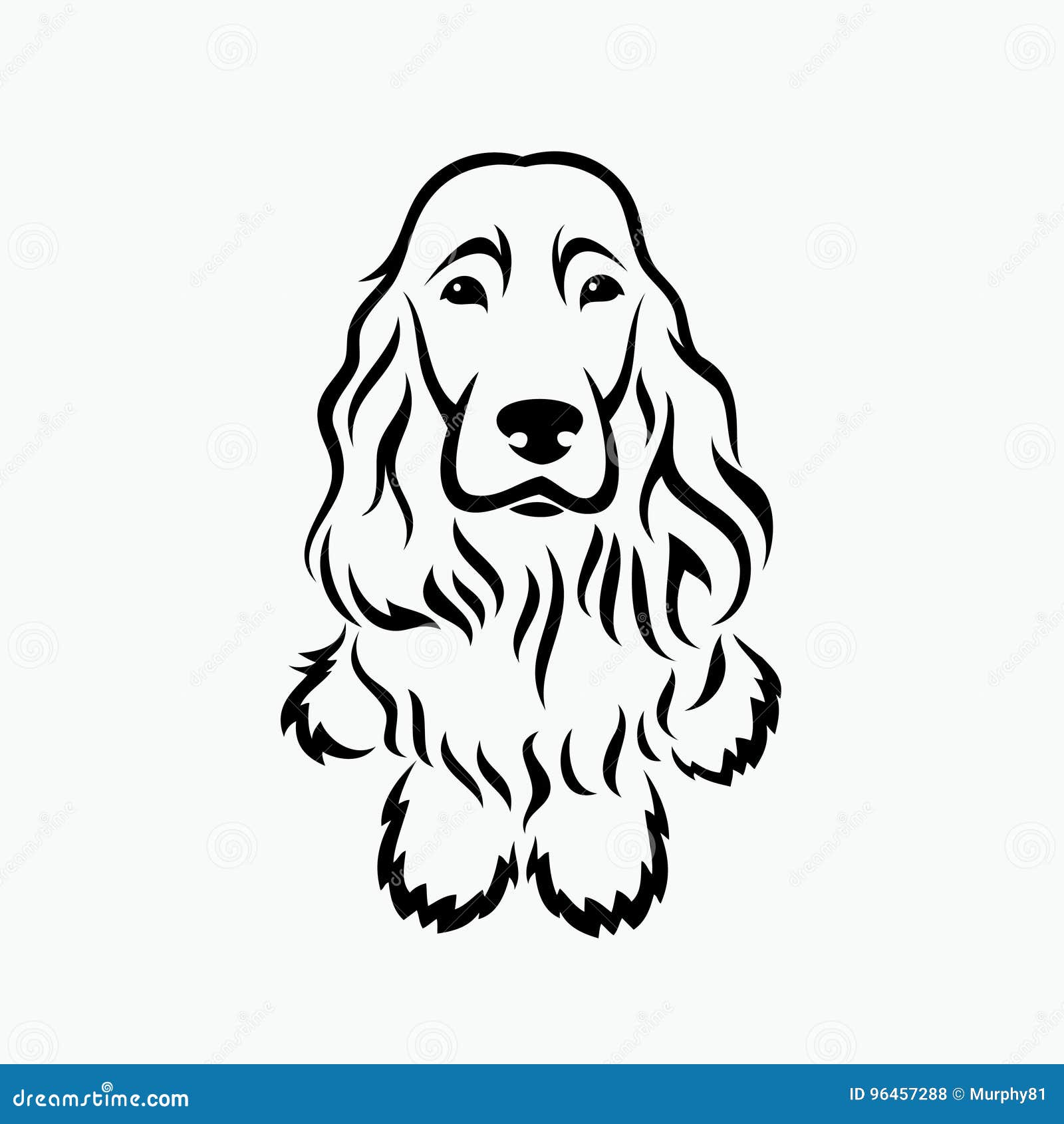 English Cocker Spaniel Black Dog Logo Cartoon Vector | CartoonDealer ...