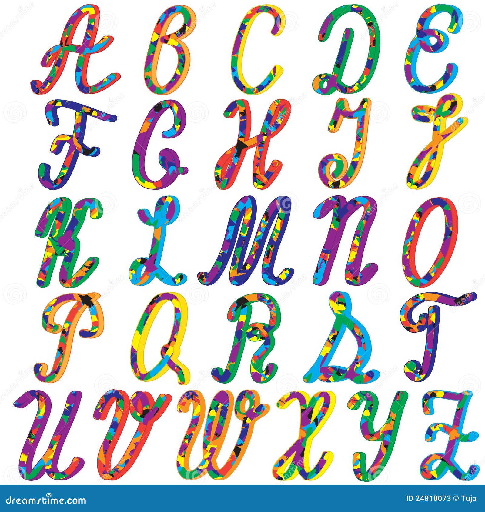 English Colorful Alphabet for Children Stock Illustration ...