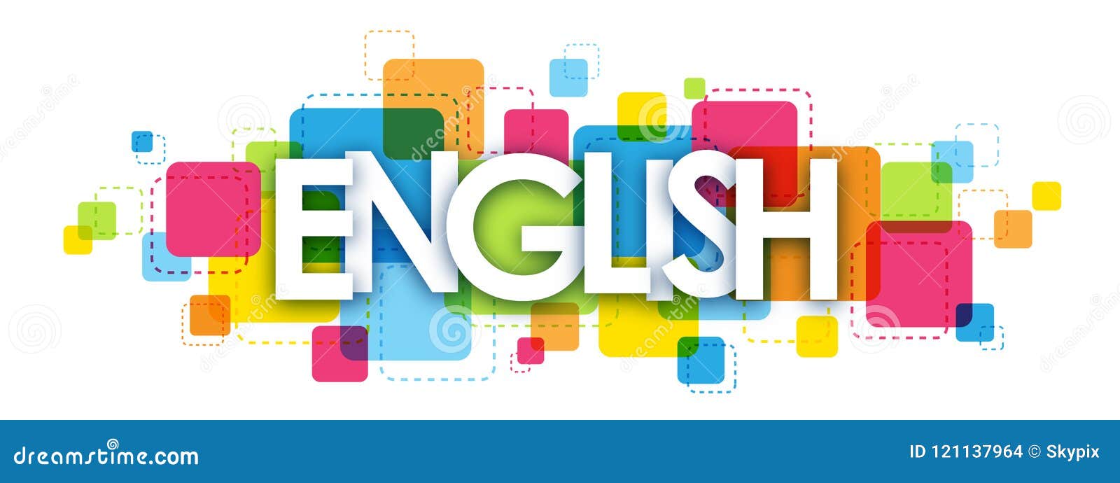 Word English Vector Banner Text Colored Stock Vector Word English Vector Banner Text Colored Stock Vector
