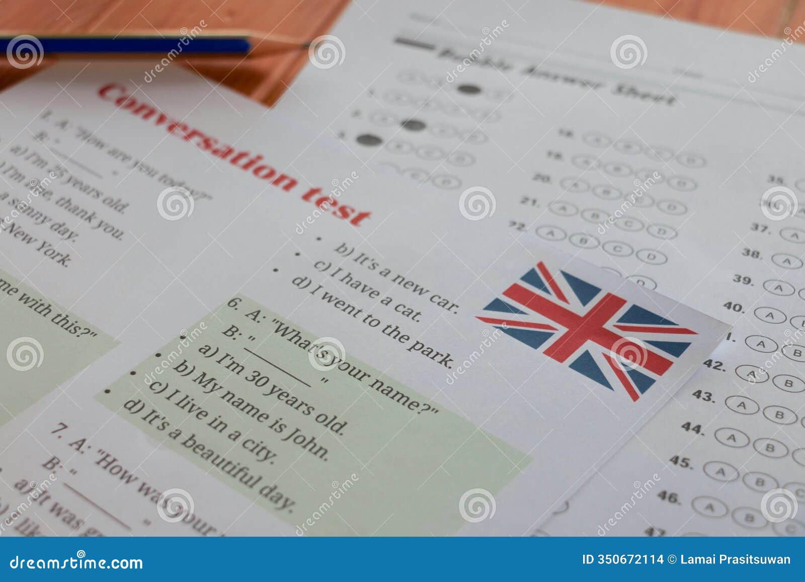 English Conversation Test in Classroom Stock Photo - Image of college ...