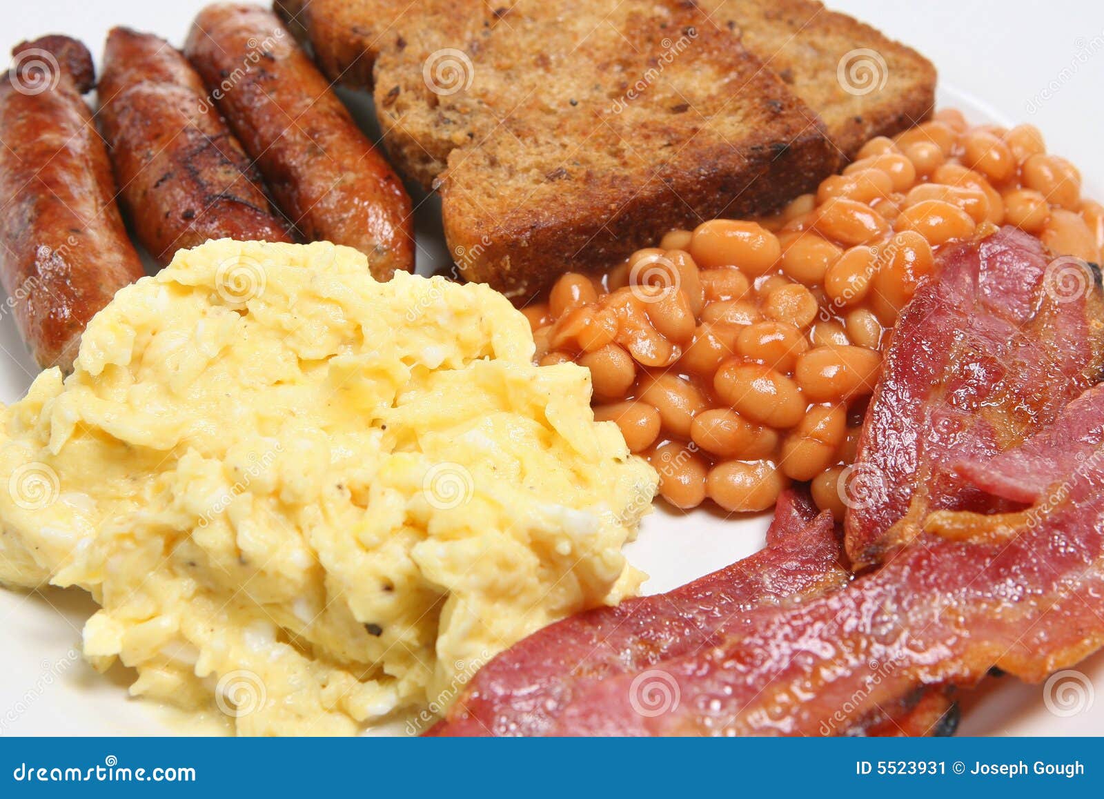 English Cooked Breakfast stock image. Image of sausages - 5523931