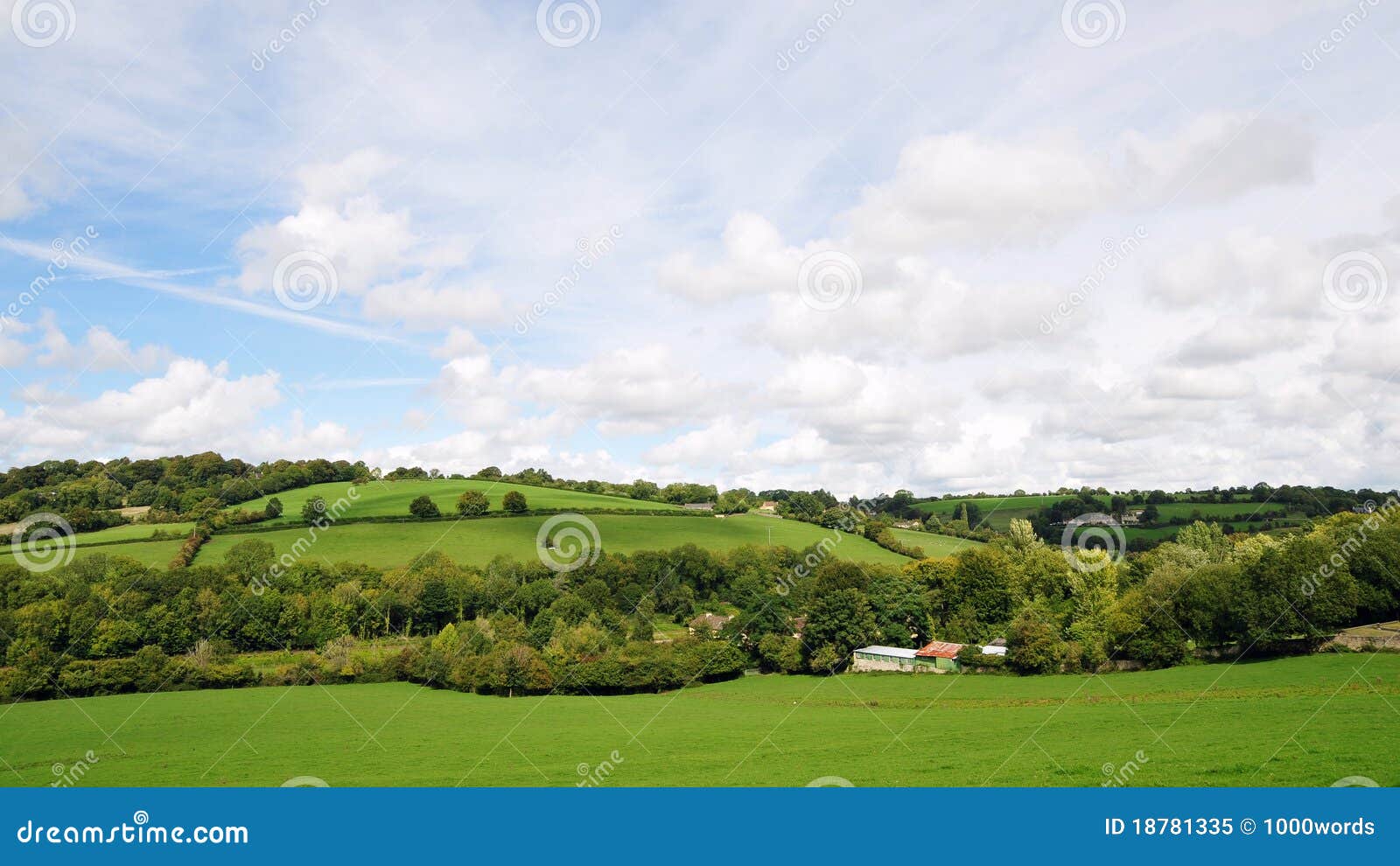 English Countryside stock image. Image of hills, cloudy - 18781335