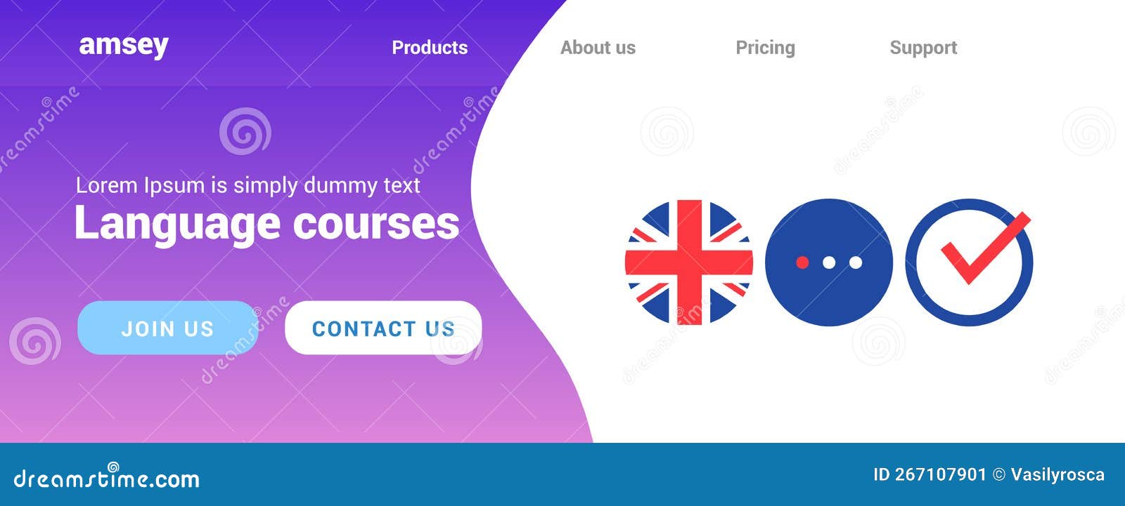 English Course Vector Banner Design Illustration. English School ...
