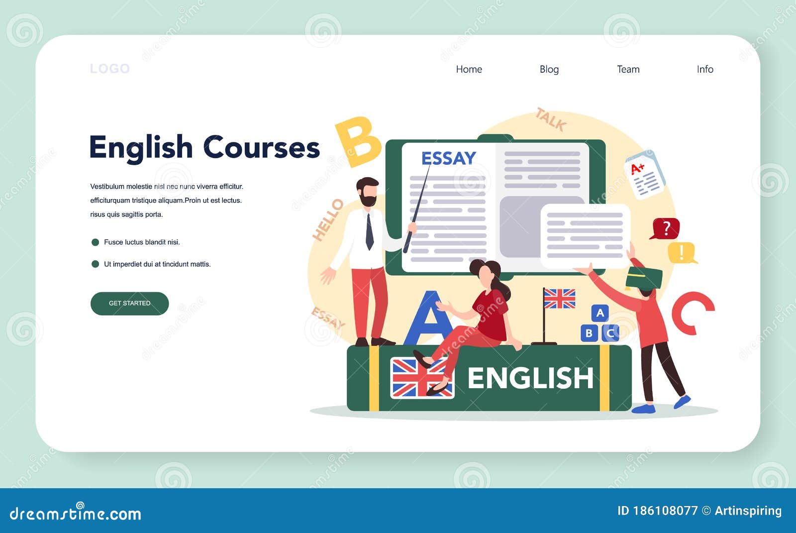English Course Logo Vector Illustration | CartoonDealer.com #92307538