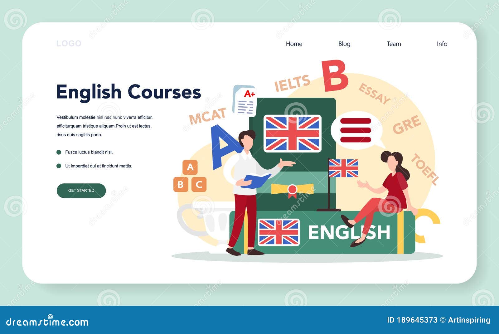English Course Logo Vector Illustration | CartoonDealer.com #92307538