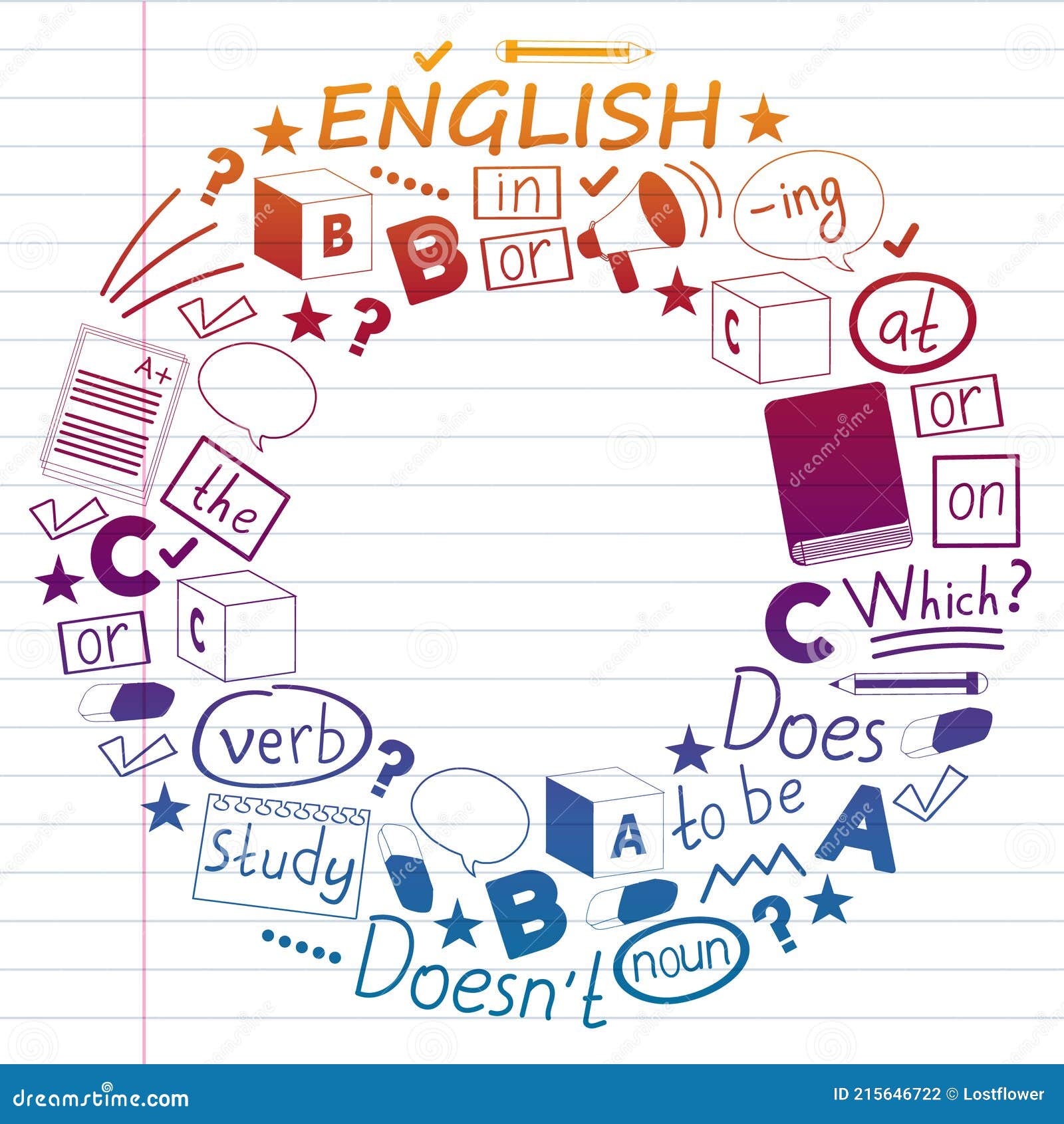 English Courses, English Learning. Vector Pattern. Online Courses ...