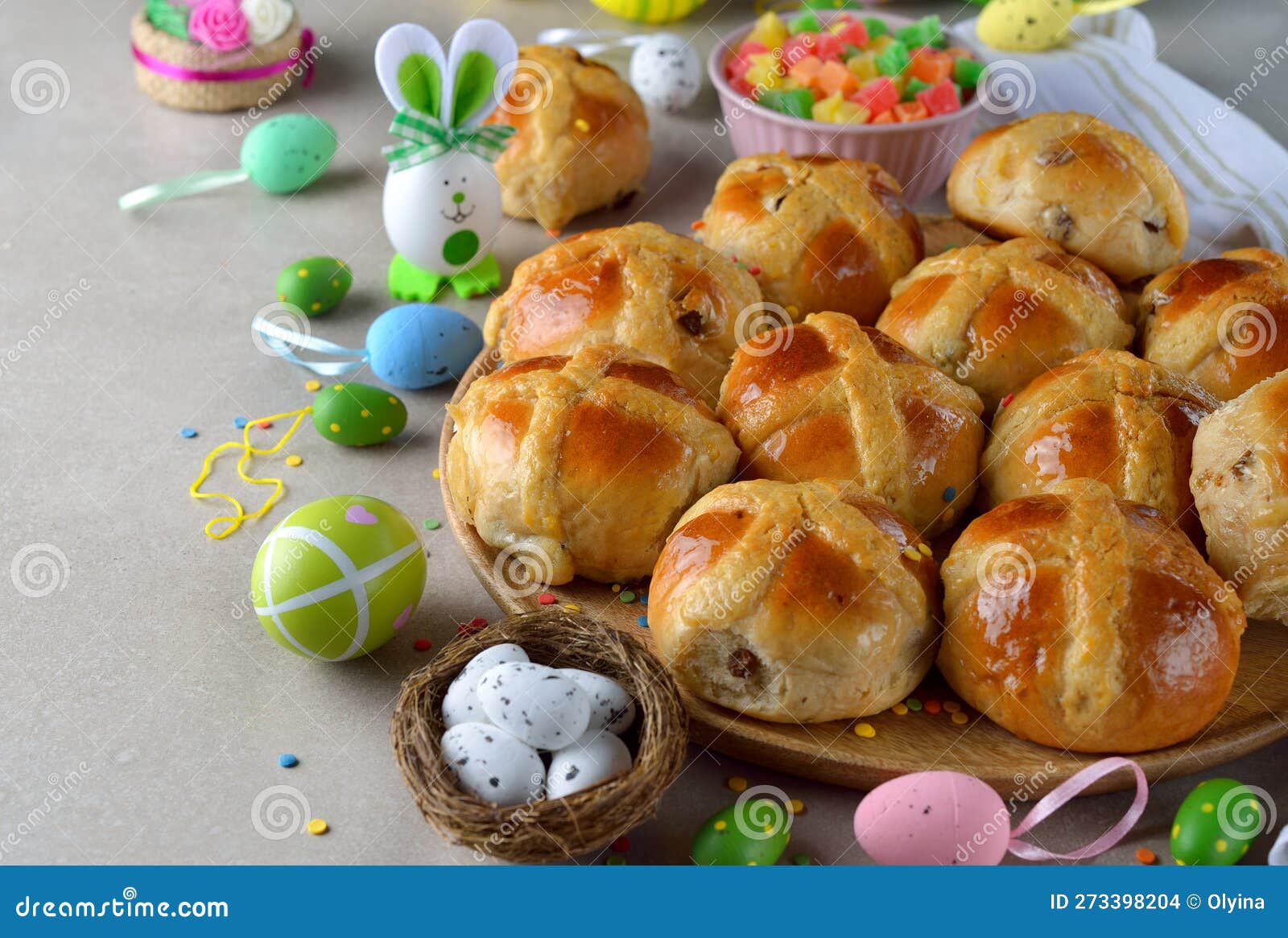 English cross buns stock photo. Image of cake, gray - 273398204