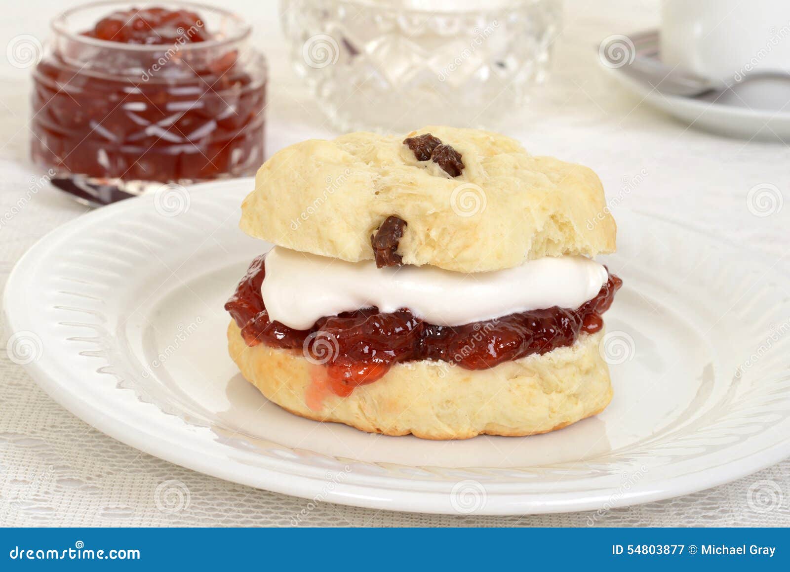 English devon cream tea stock image. Image of cream, breakfast - 54803877