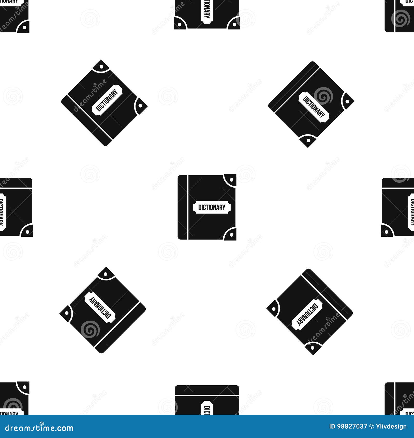 English Dictionary Pattern Seamless Black Stock Vector - Illustration ...