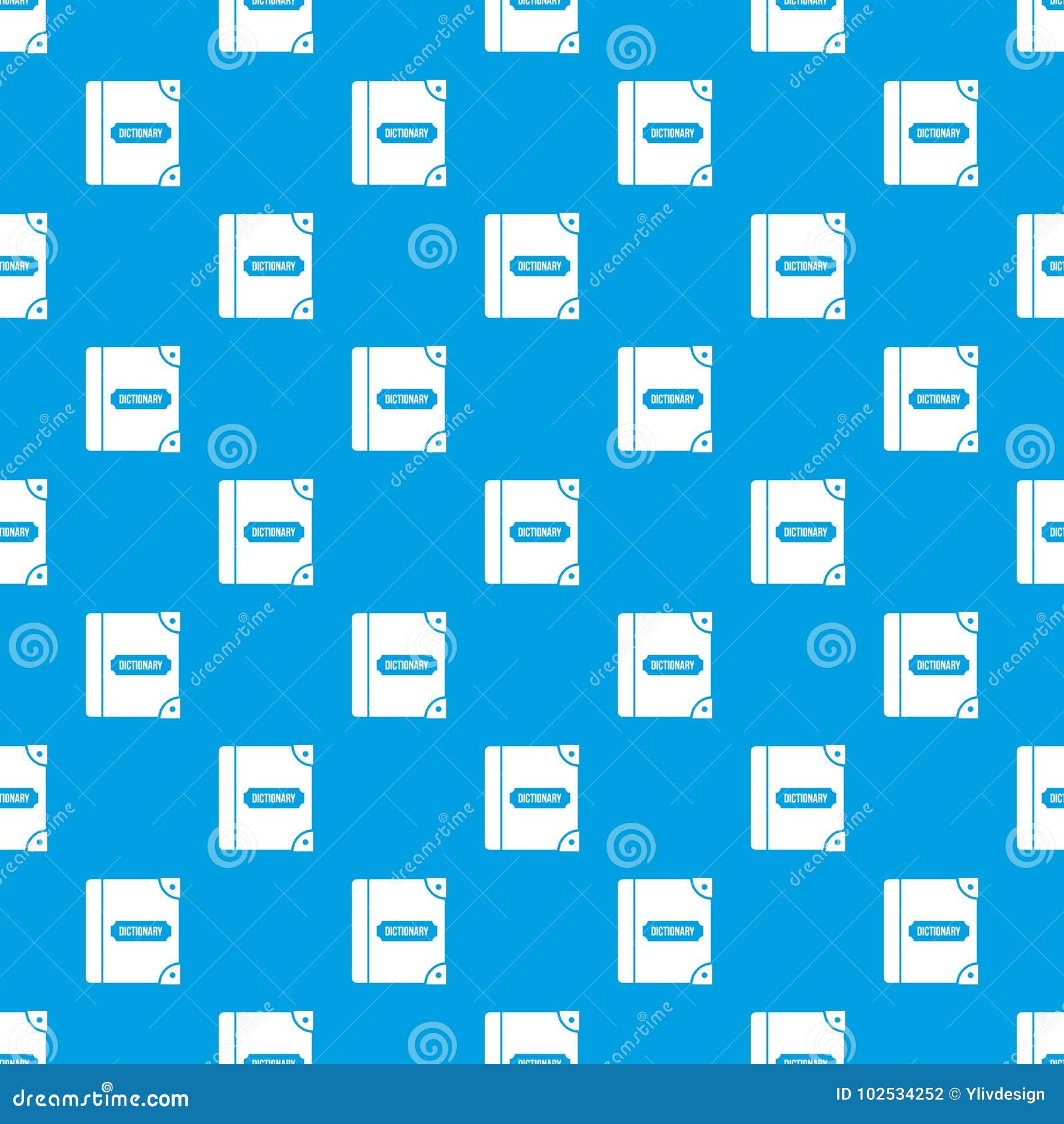 English Dictionary Pattern Seamless Blue Stock Vector - Illustration of ...