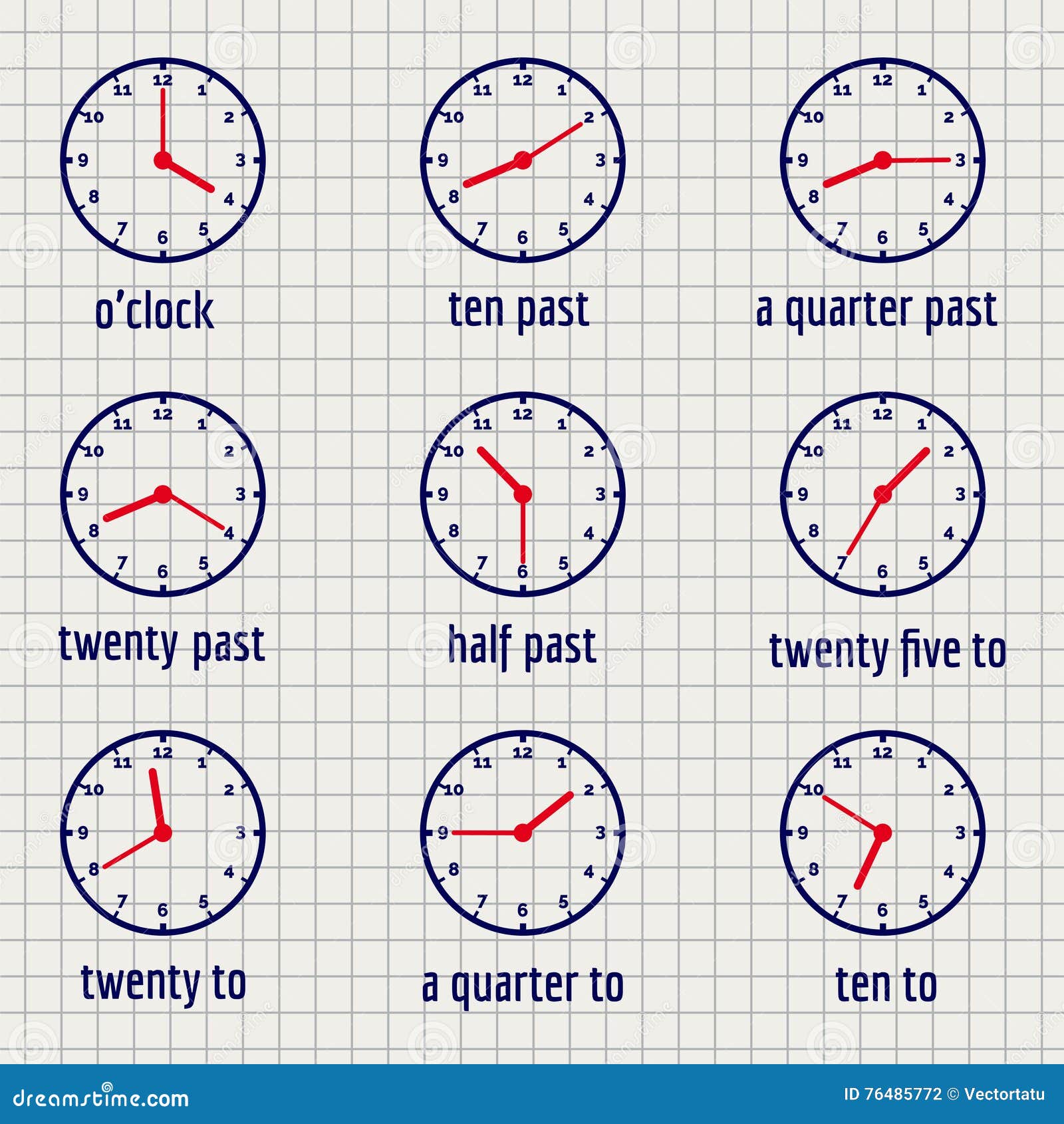 English Education Banner about Time Stock Vector - Illustration of ...