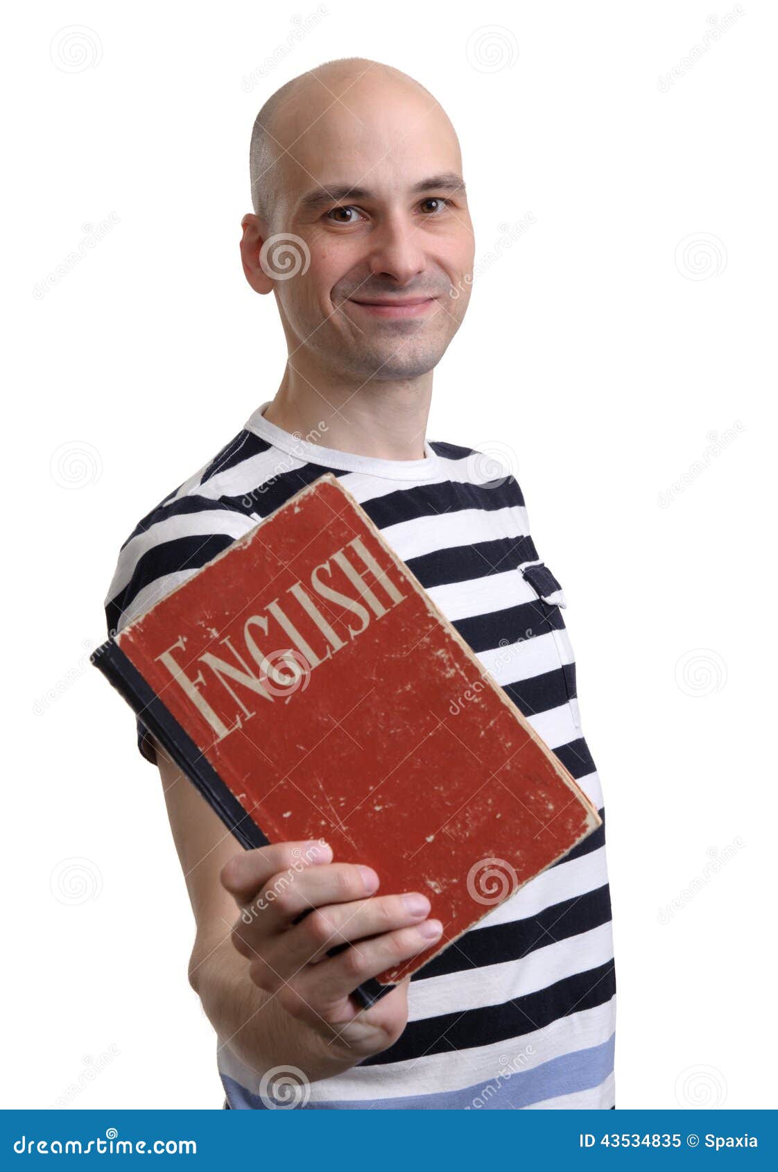 English Education. Happy Man with Textbook Stock Image - Image of ...