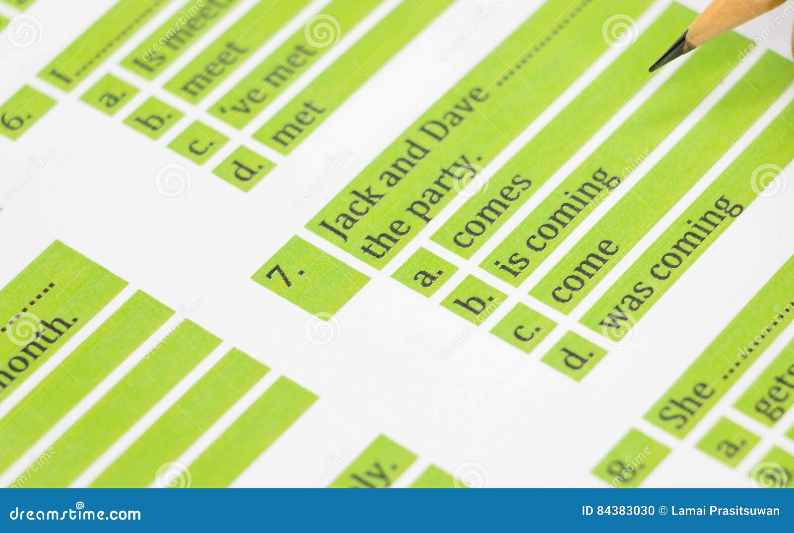 English exam stock photo. Image of sheet, question, study - 84383030