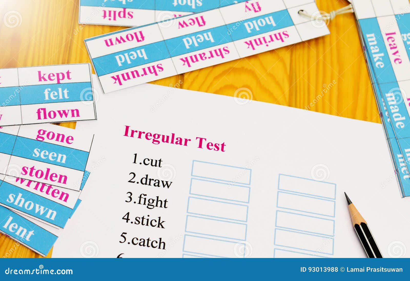 English Exam on Table with Pencil Stock Photo - Image of exercise, exam ...